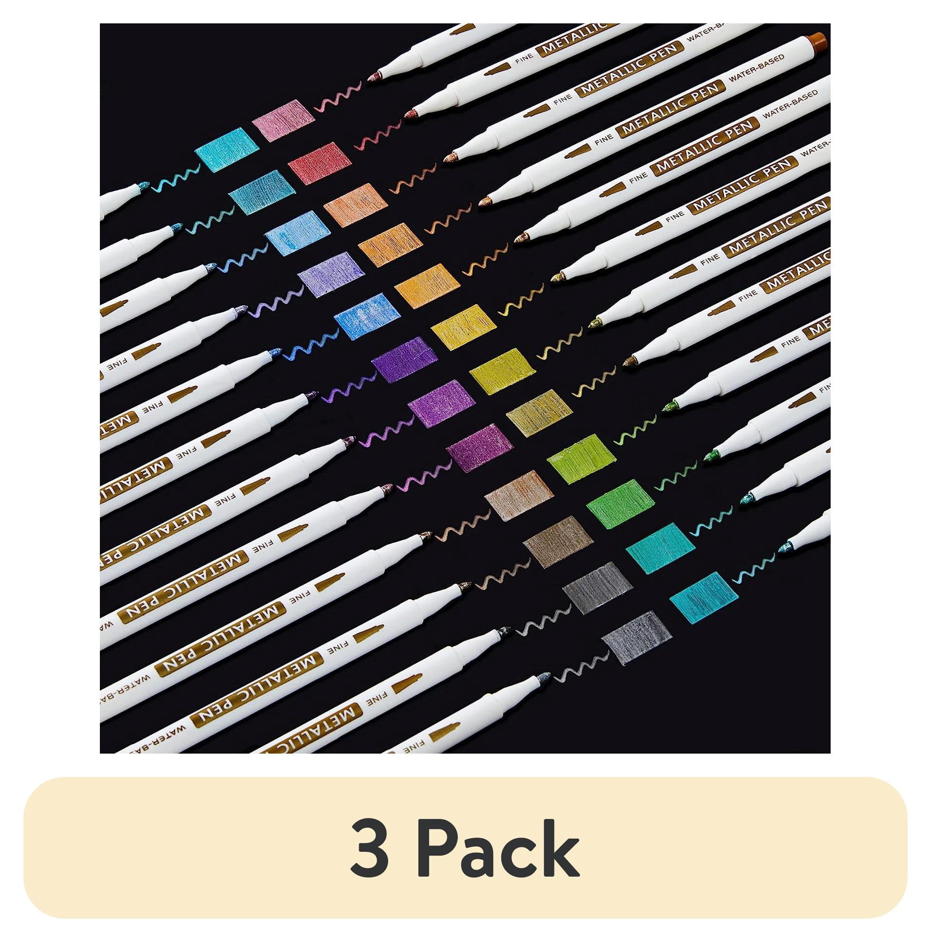 (3 pack) Metallic Marker Pens, Shuttle Art 24 Colors Metallic Paint ...