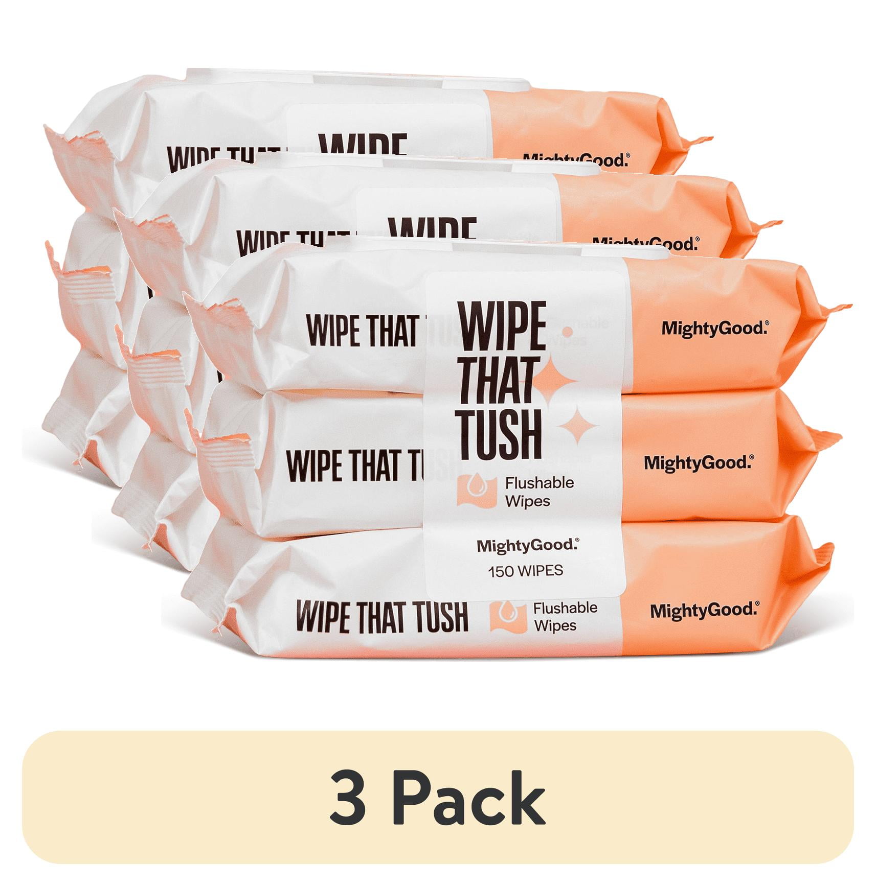 (3 pack) MightyGood Brand - Wipe That Tush Flushable Wipes - 3 Packs of ...