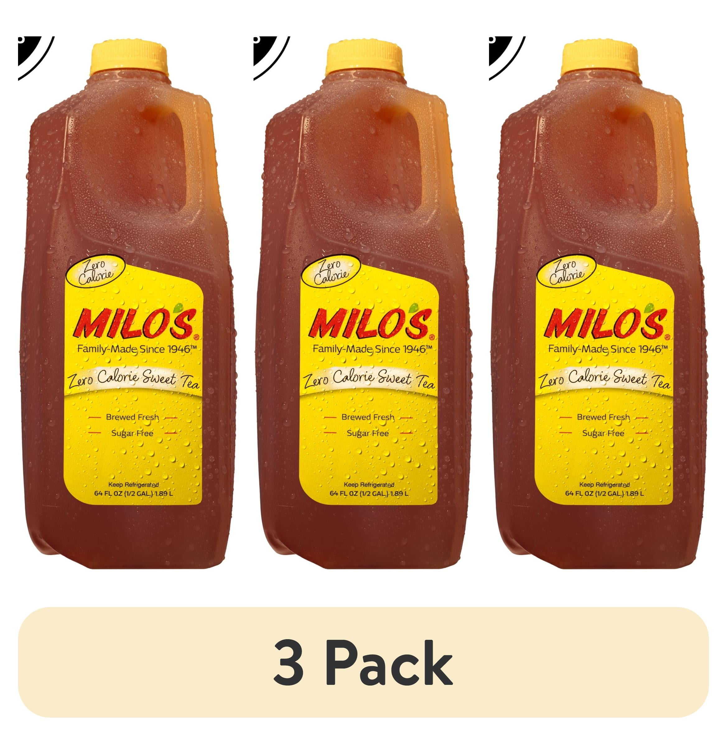 (3 pack) Milo's Zero Calorie Sweet Iced Tea Half Gallon, Fresh Brewed ...