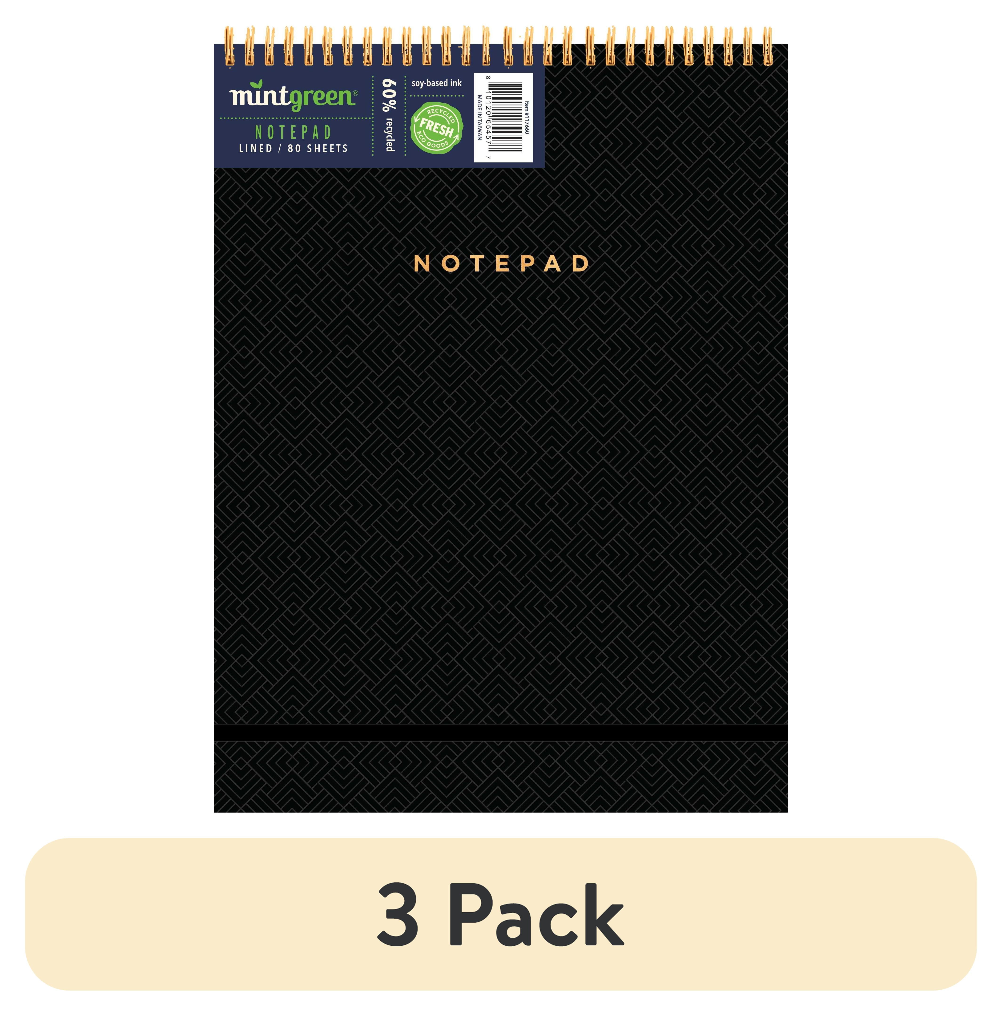 (3 pack) Mintgreen Spiral Top Writing Pad, 8"x 10.75", Professional ...