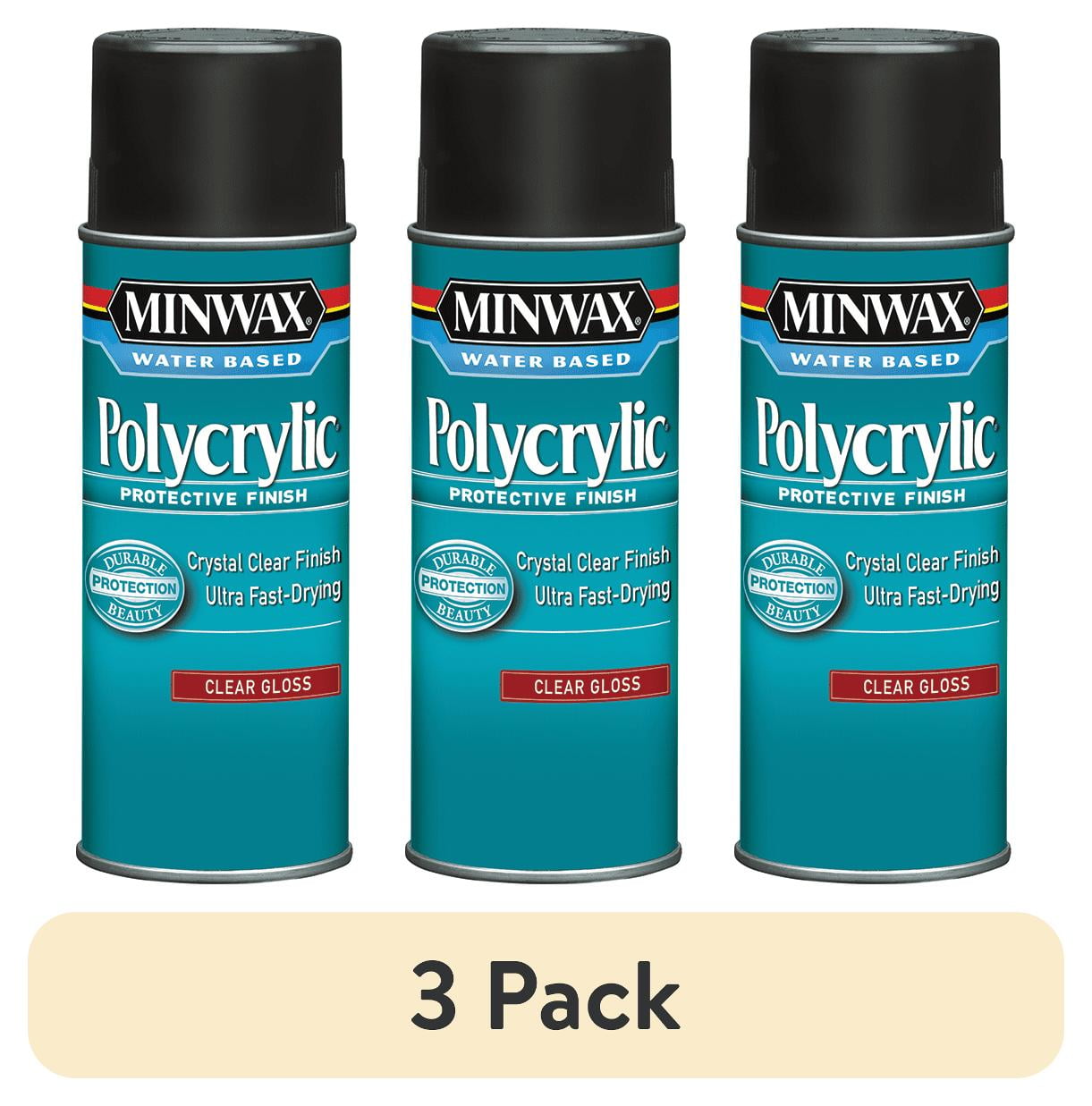 (3 pack) Minwax 35555000 Polycrylic Protective Finish, Clear Gloss, Clear, 11.5 oz, (1 Piece, 1 ...