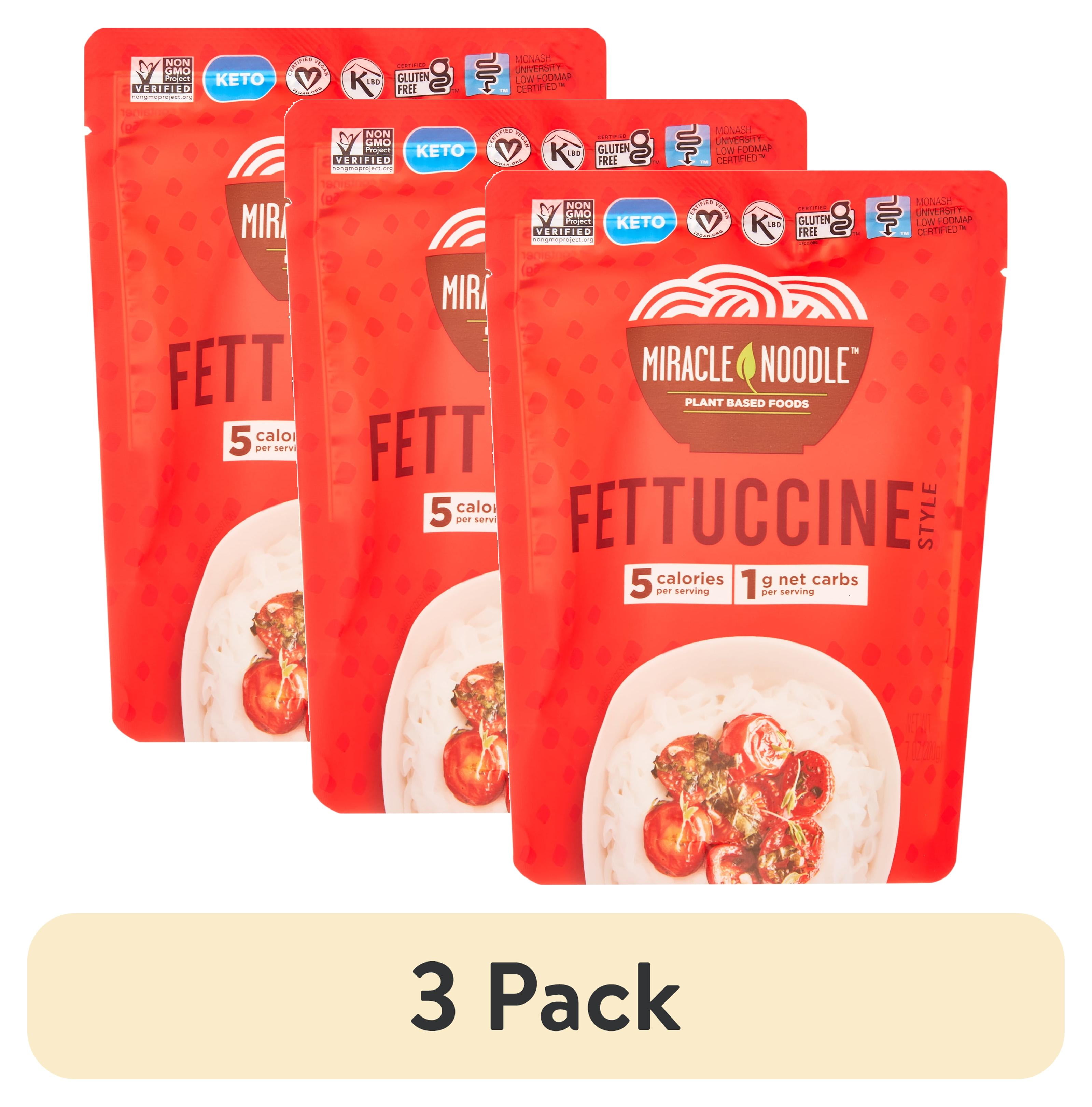 (3 pack) Miracle Noodle Fettuccine Noodles, High Protein, Low Carb ...