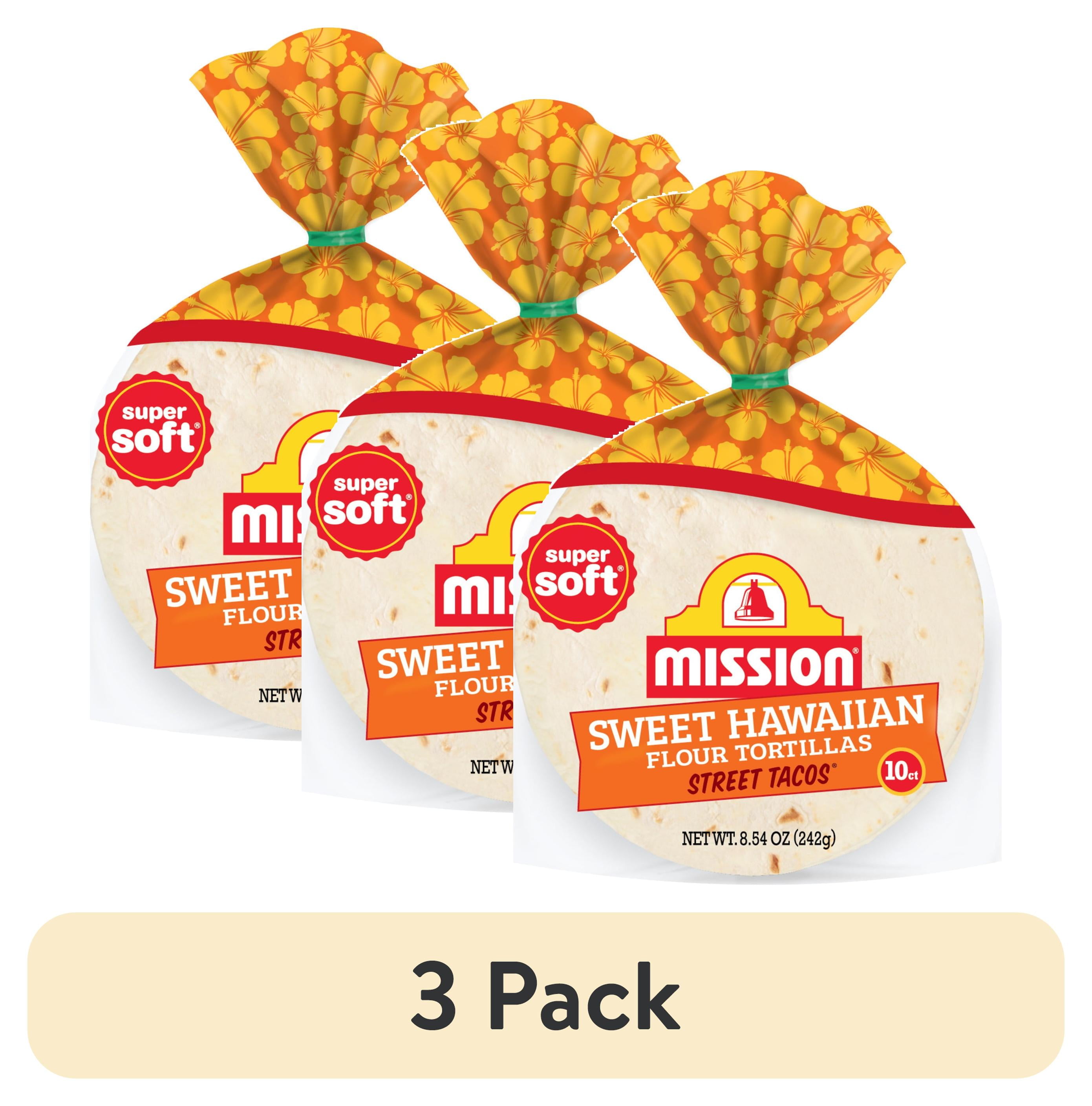 (3 pack) Mission Super Soft Sweet Hawaiian Flour Tortillas, Street ...