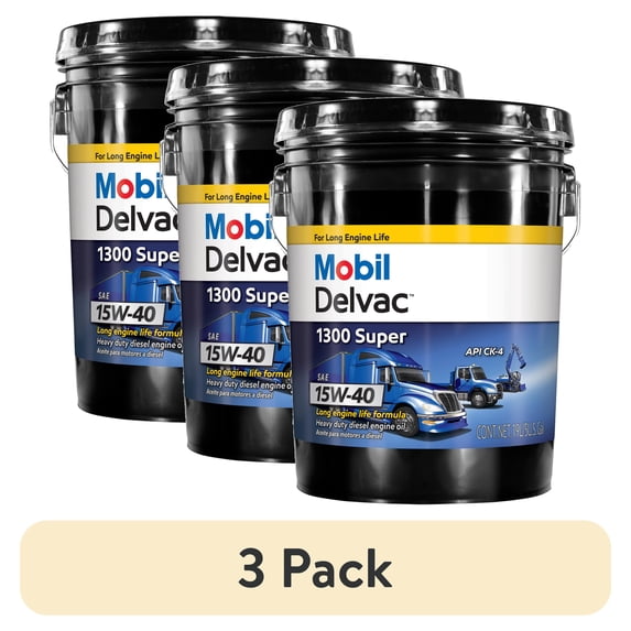 (3 pack) Mobil Delvac 1300 Super Heavy Duty Synthetic Blend Diesel ...