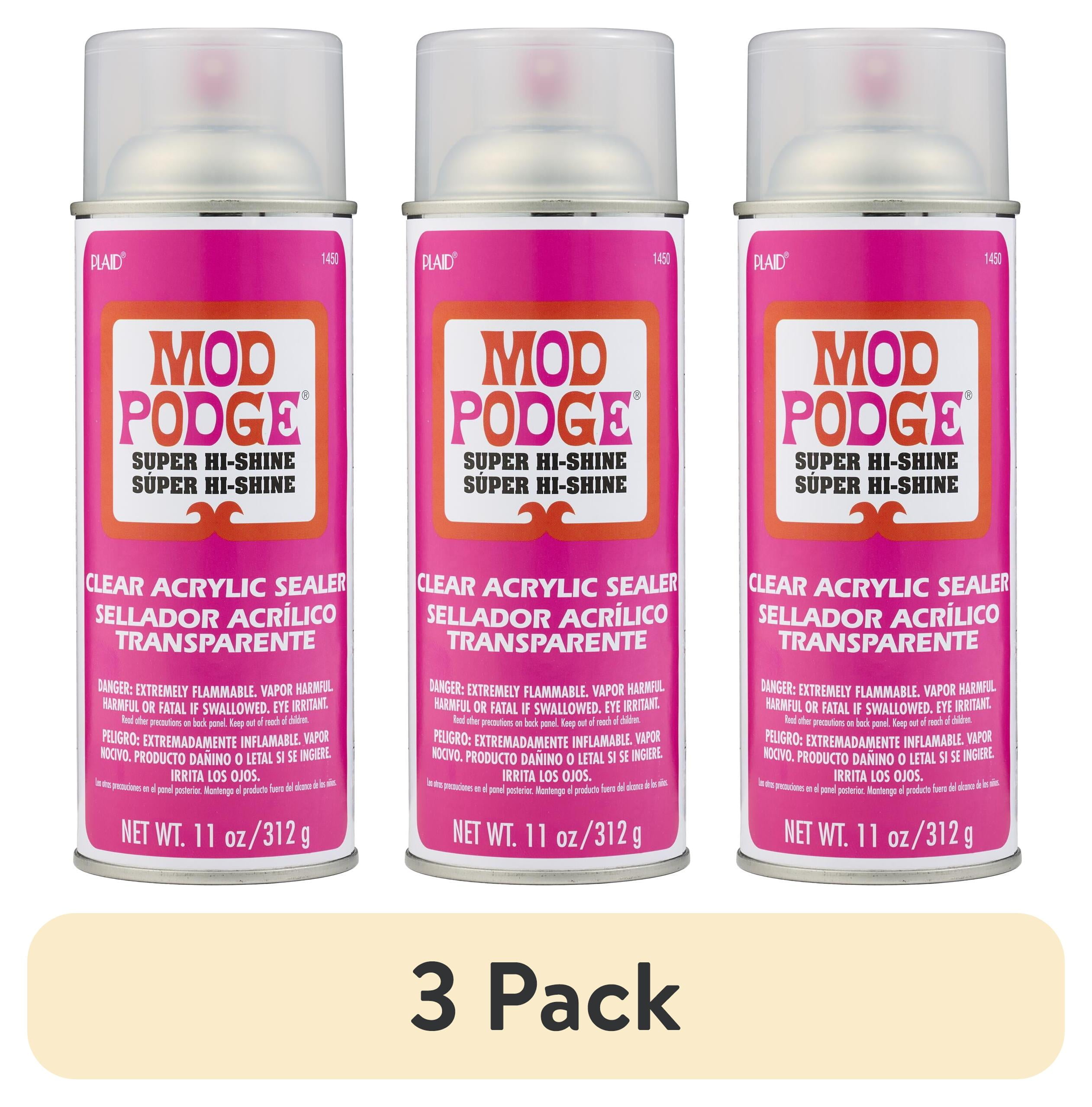 (3 pack) Mod Podge Acrylic Sealer, Super High Gloss Finish, Clear, 11 fl oz - Walmart.com