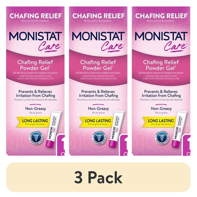 (3 pack) Monistat Chafing Relief Powder Gel, Female Anti-Chafe ...