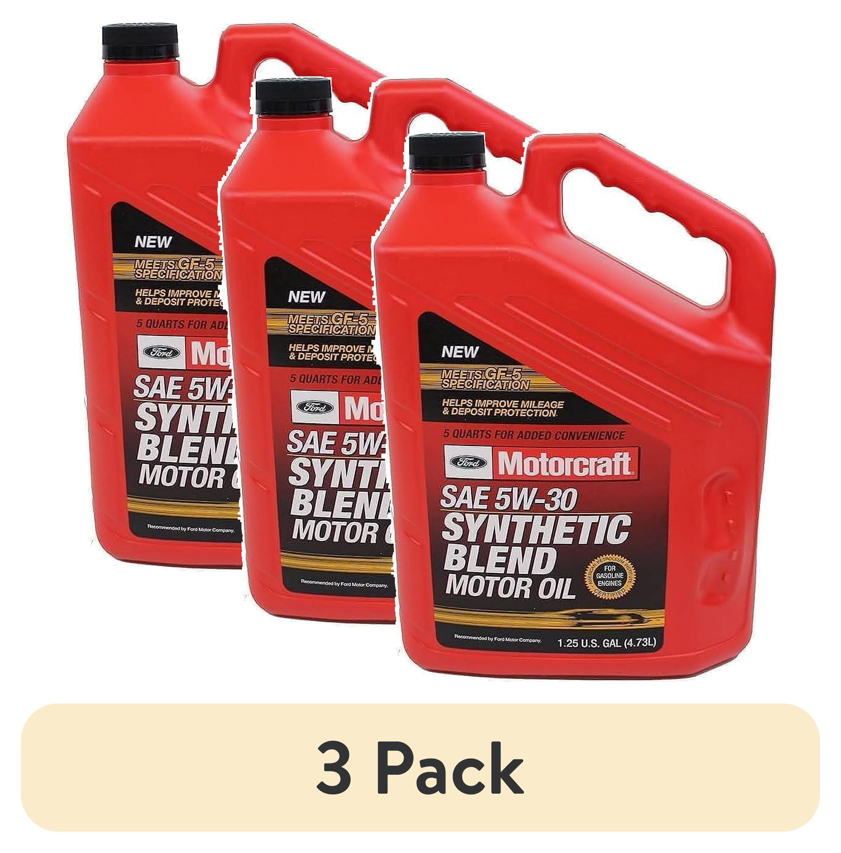 (3 pack) Motorcraft Synthetic Blend Motor Oil, 5W-30 - A premium ...