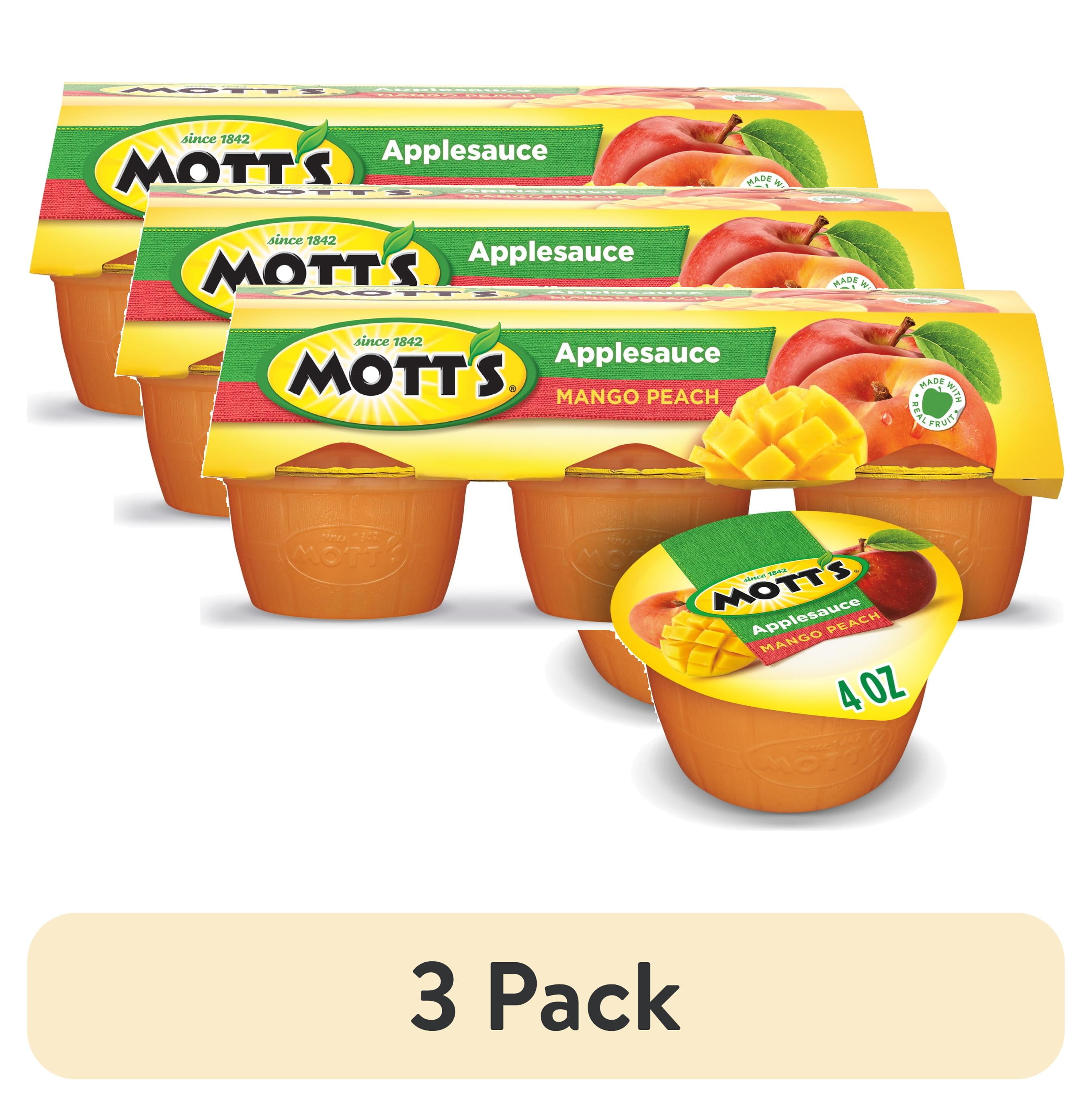 (3 pack) Mott's Mango Peach Applesauce, 4 Ounce Cup, 6 Count - Walmart.com