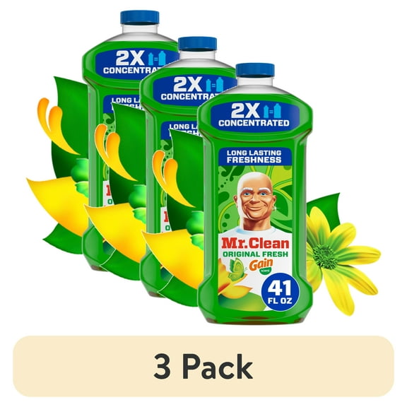 (3 pack) Mr. Clean 2X Concentrated Multi Surface, All Purpose Cleaner, Unstopables Fresh Scent ...