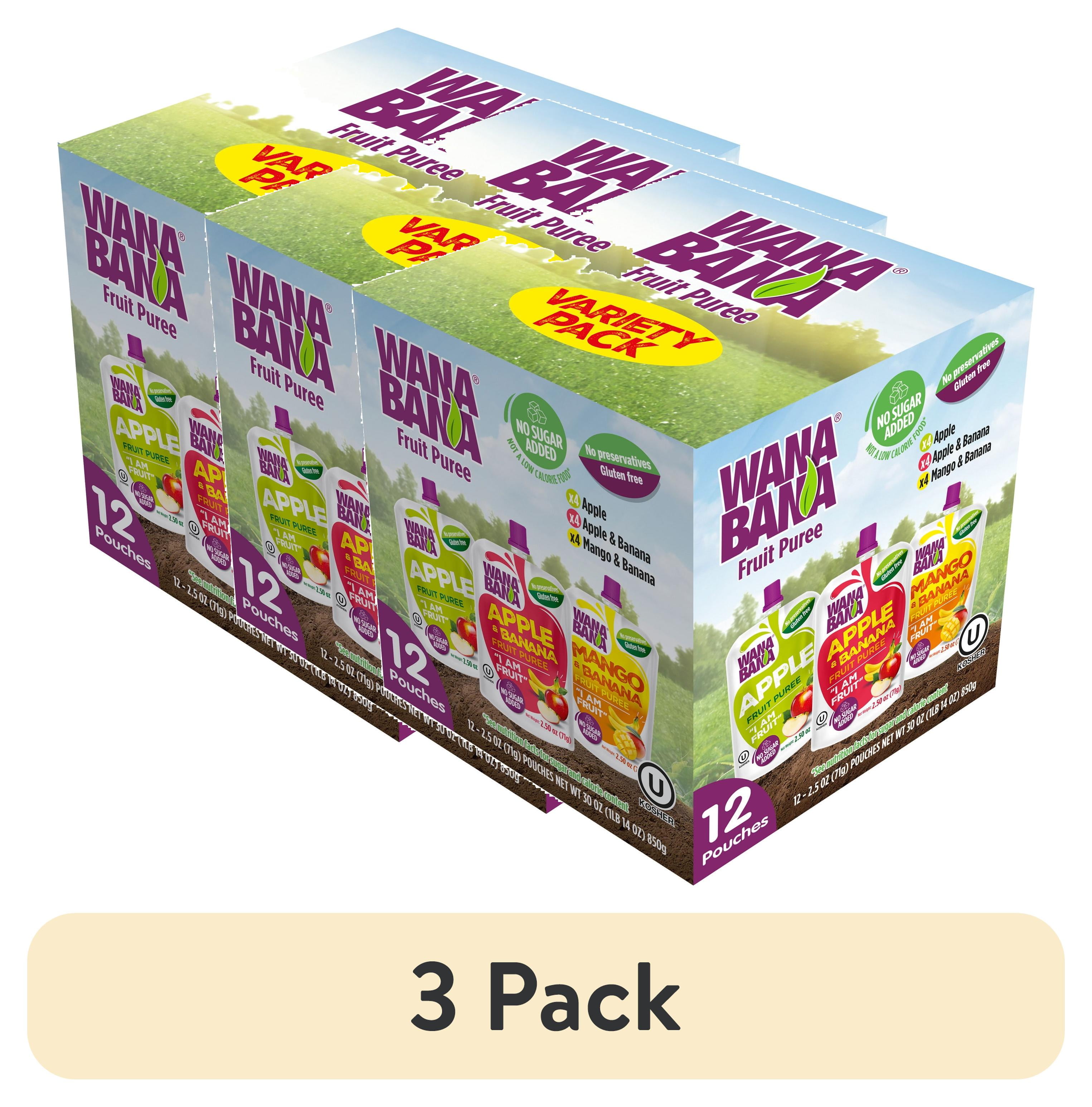 (3 pack) Wanabana Fruit Puree, 12-2.5oz Variety Pack - Walmart.com