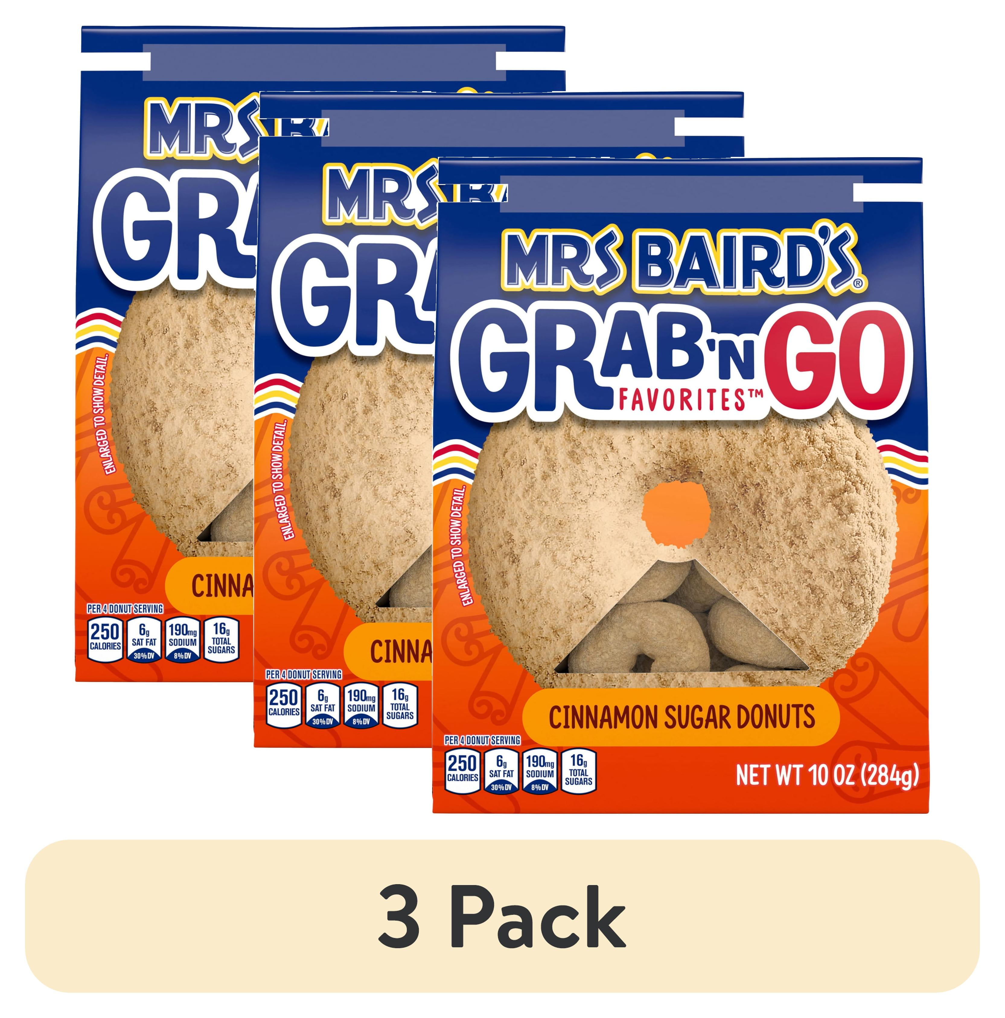 (3 pack) Mrs Baird's Grab 'n Go Favorites Cinnamon Sugar Donuts, 10 oz ...