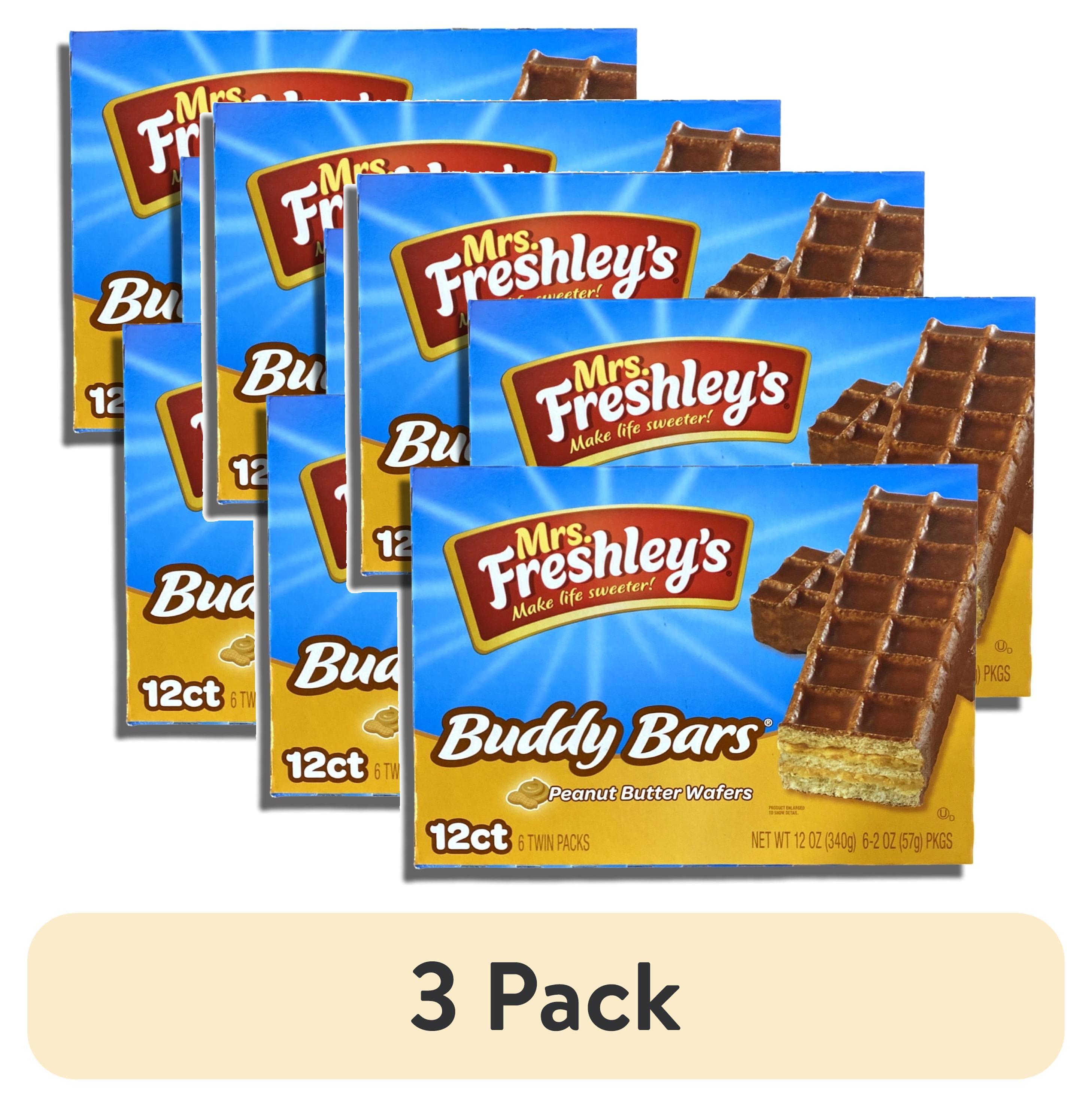 (3 pack) Mrs. Freshley's Mrs. Freshley's Buddy Bars Peanut Butter Chocolate Wafers | 36 Total ...