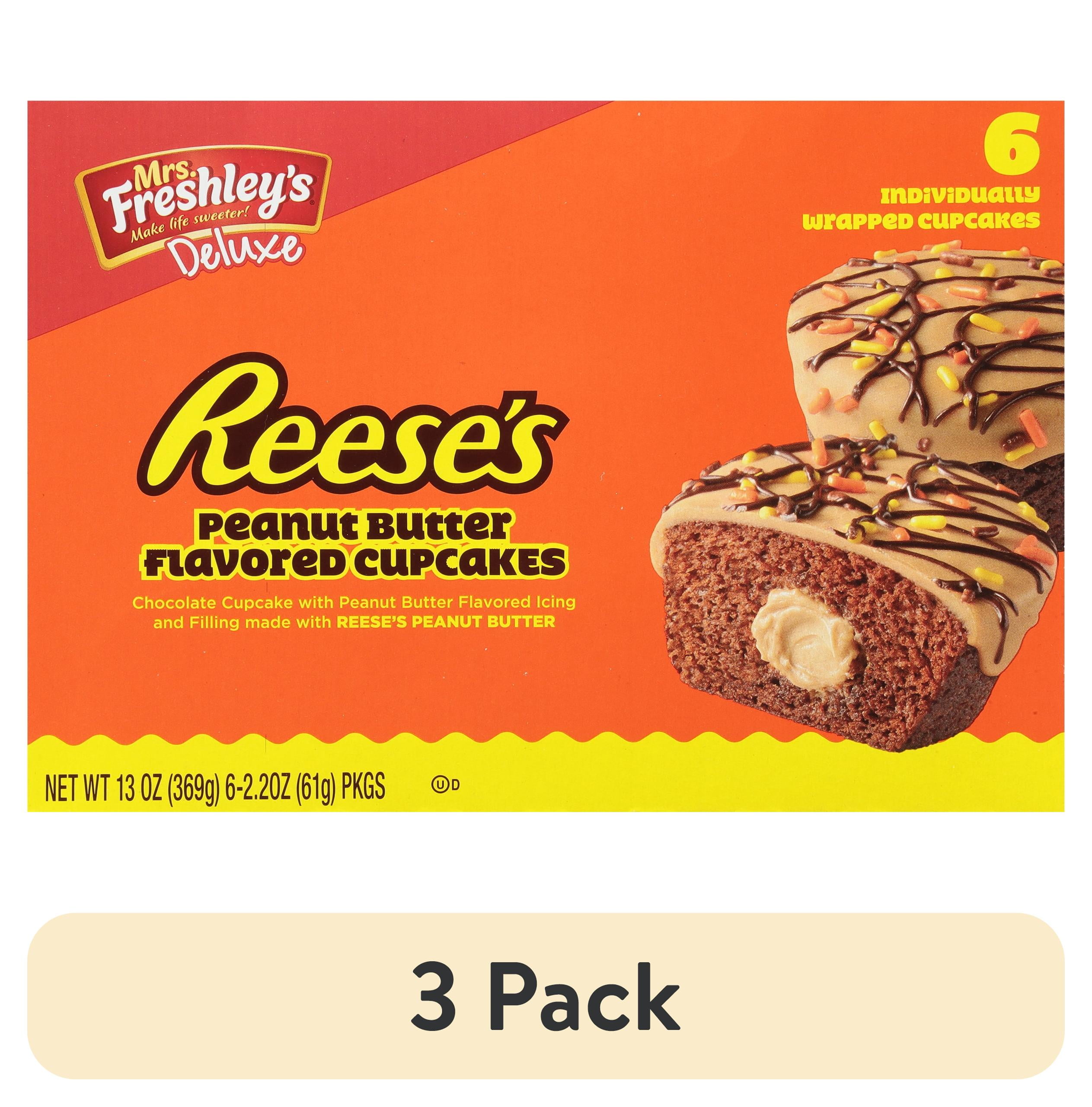 (3 pack) Mrs. Freshley's Deluxe Reese's Peanut Butter Cupcakes, 6 Count ...