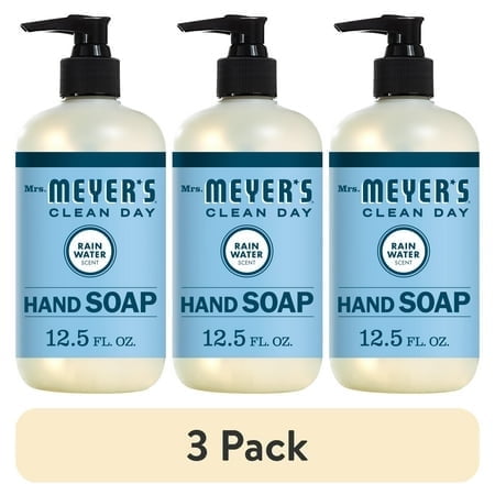 (3 pack) Mrs. Meyer's Clean Day Liquid Hand Soap, Rain Water Scent, 12. ...