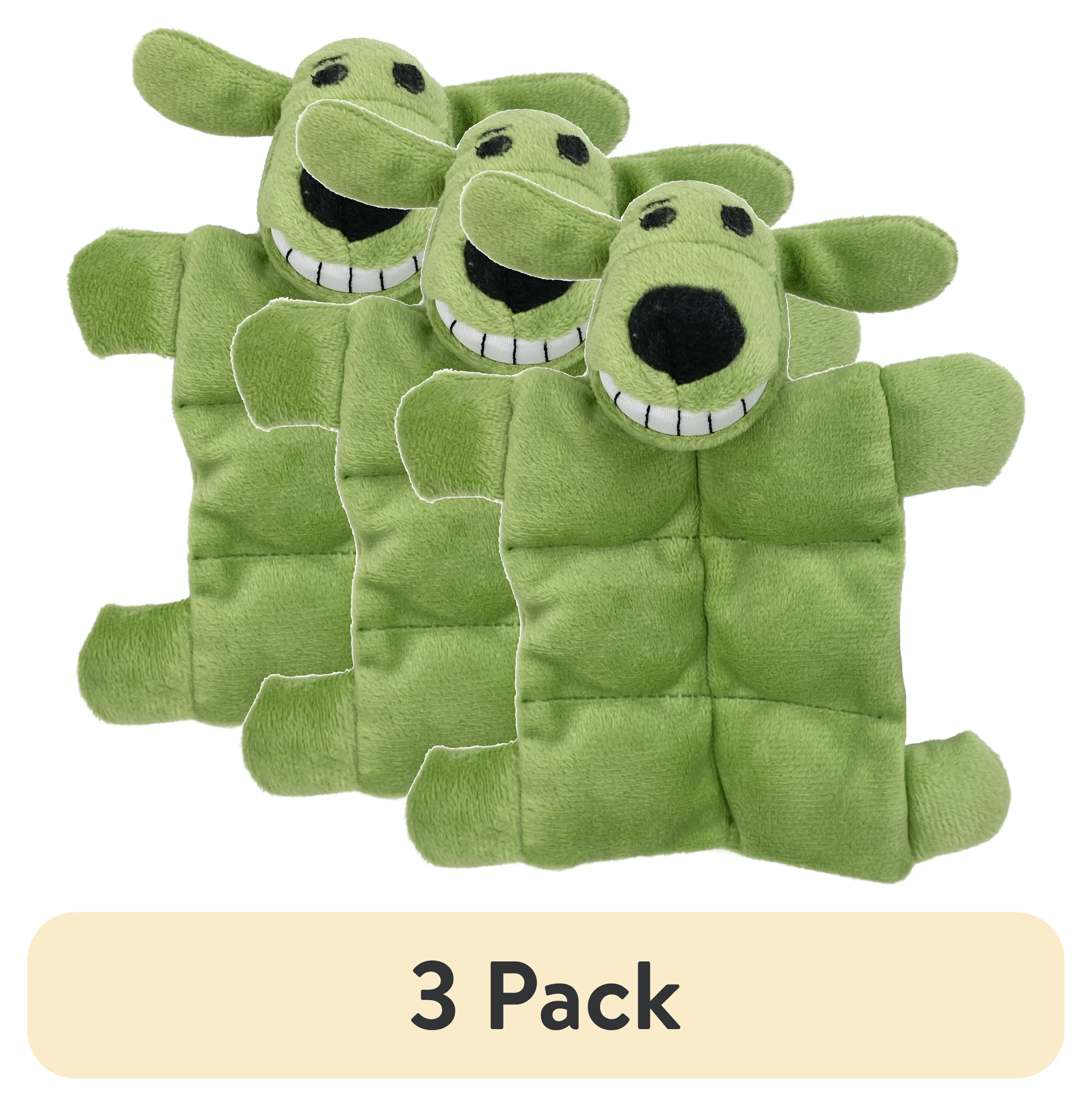 (3 pack) Multipet Mini Pet Loofa Squeaker Mat, Plush Dog Toy, Green ...
