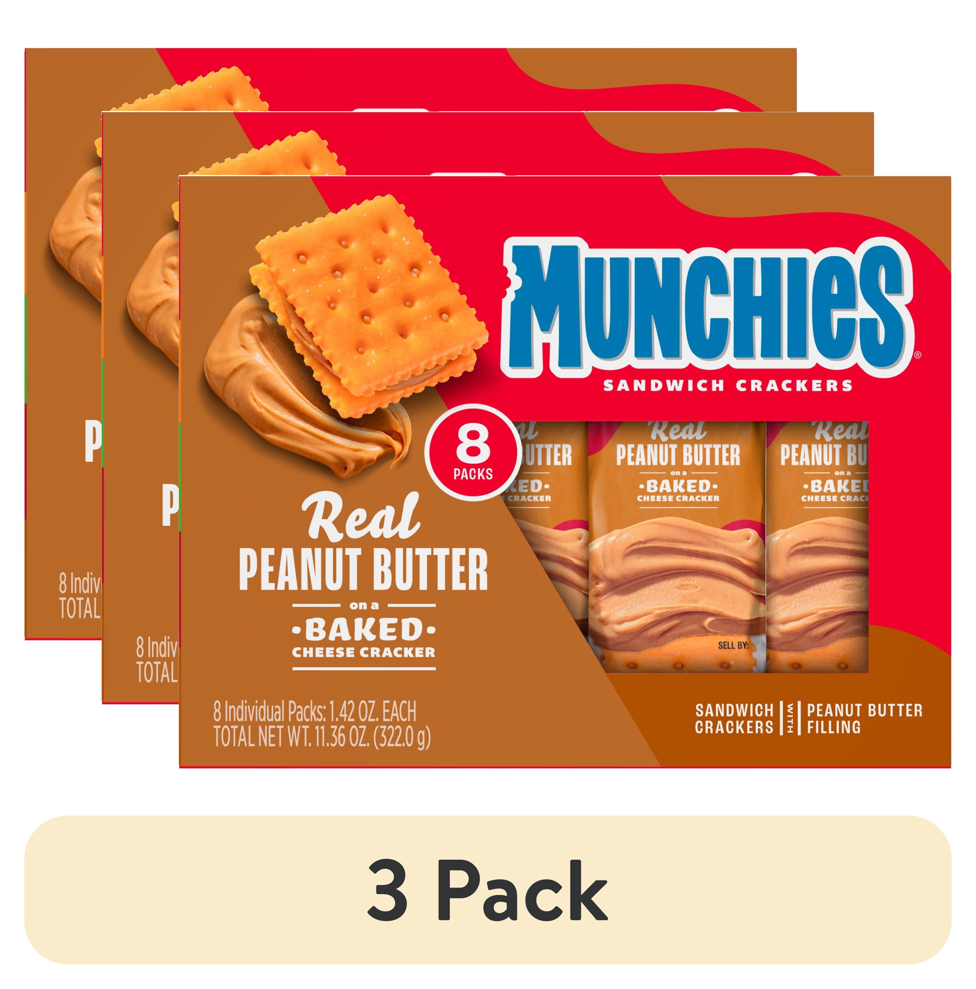 (3 pack) Munchies Peanut Butter Sandwich Crackers, 1.42 oz, 8 Count ...