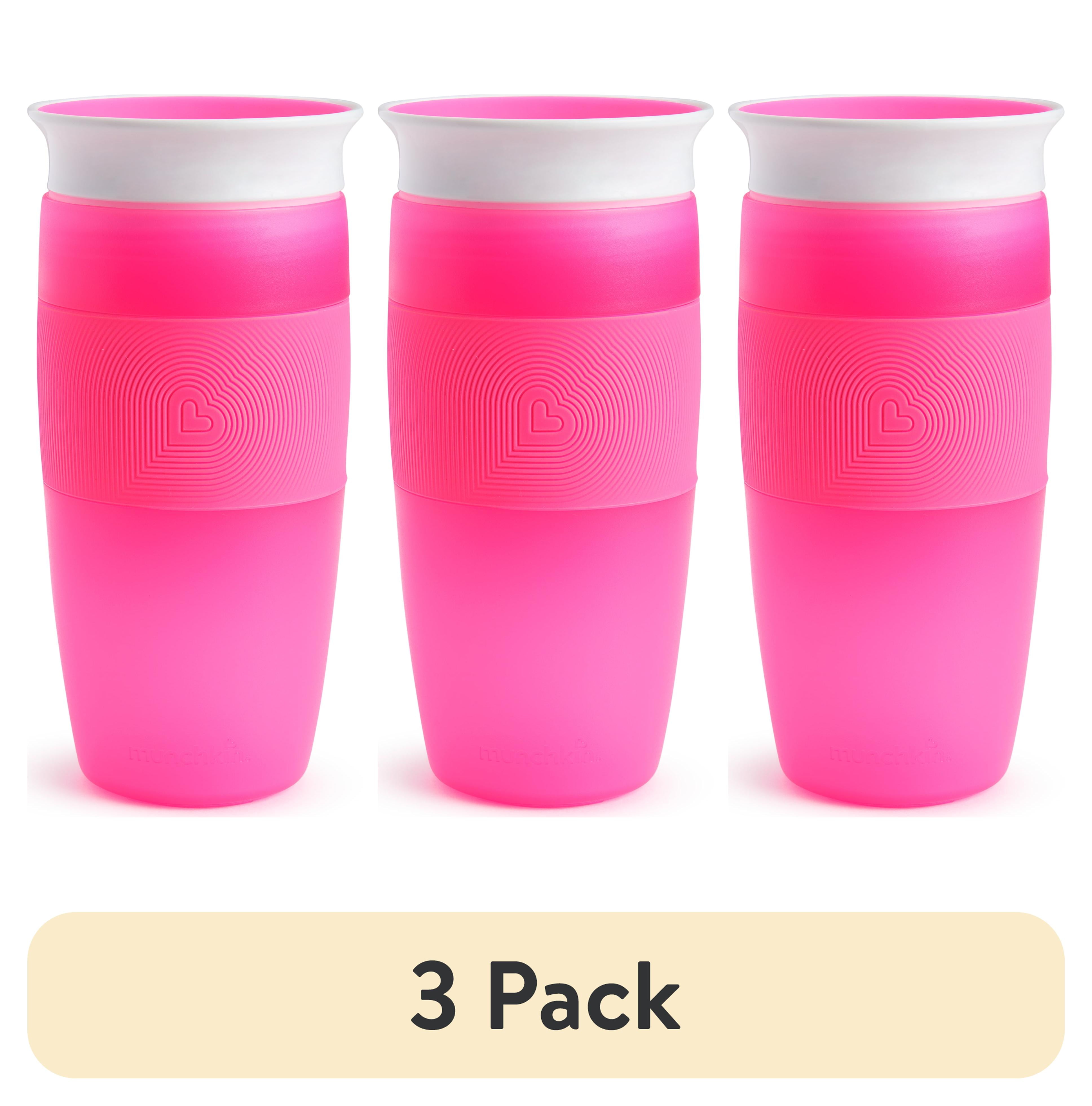 (3 pack) Munchkin® Miracle® 360° Toddler Sippy Cup, 14 oz, Pink, Unisex ...