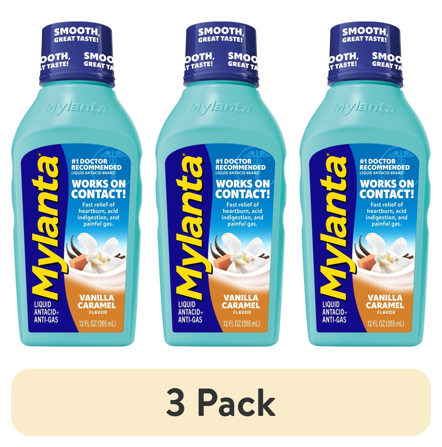 (3 pack) Mylanta Heartburn and Gas Relief Vanilla Caramel Liquid ...