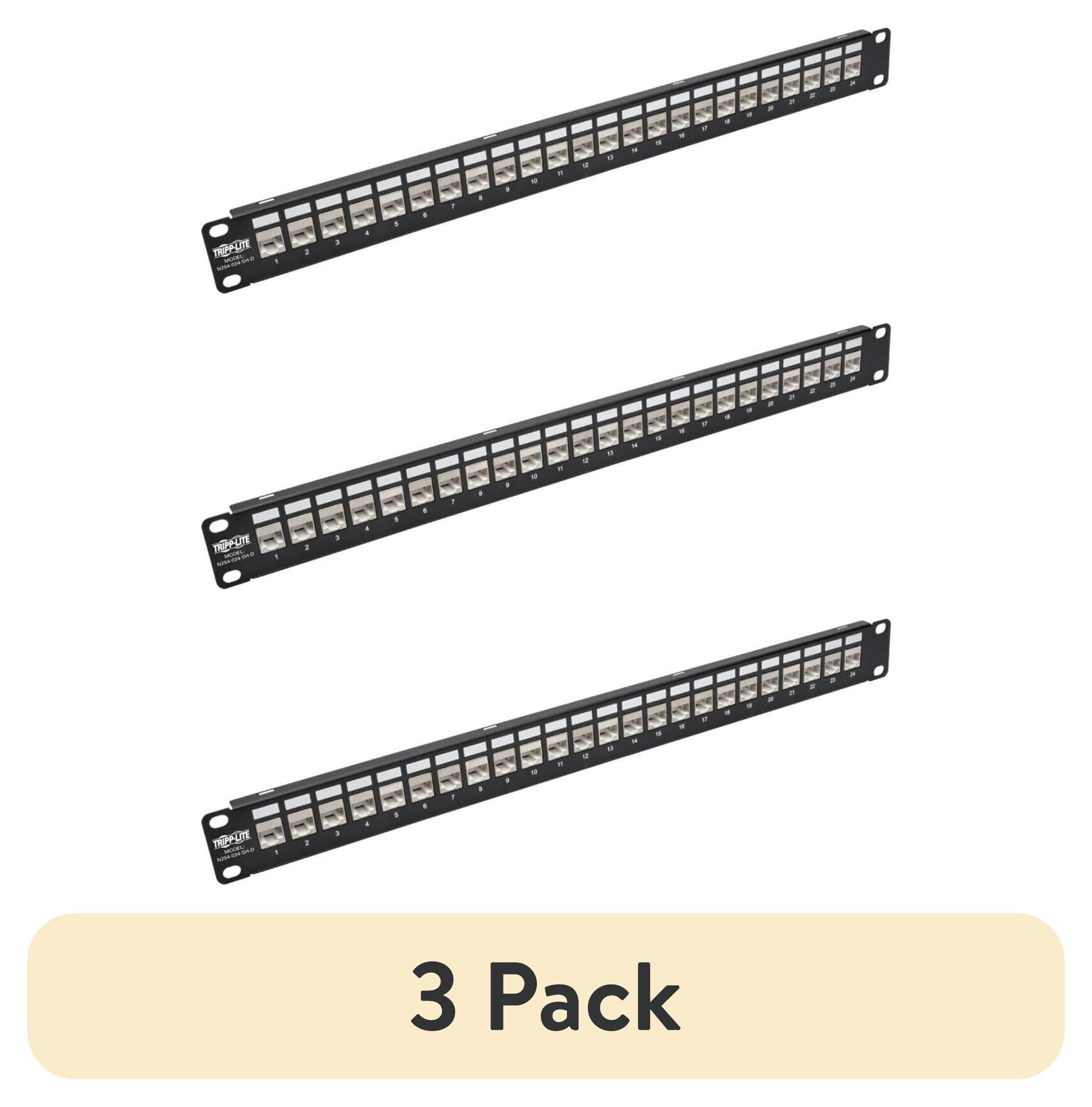 (3 pack) N254-024-SH-D 24-Port 1U Rack-Mount STP Shielded Cat5e/6 ...