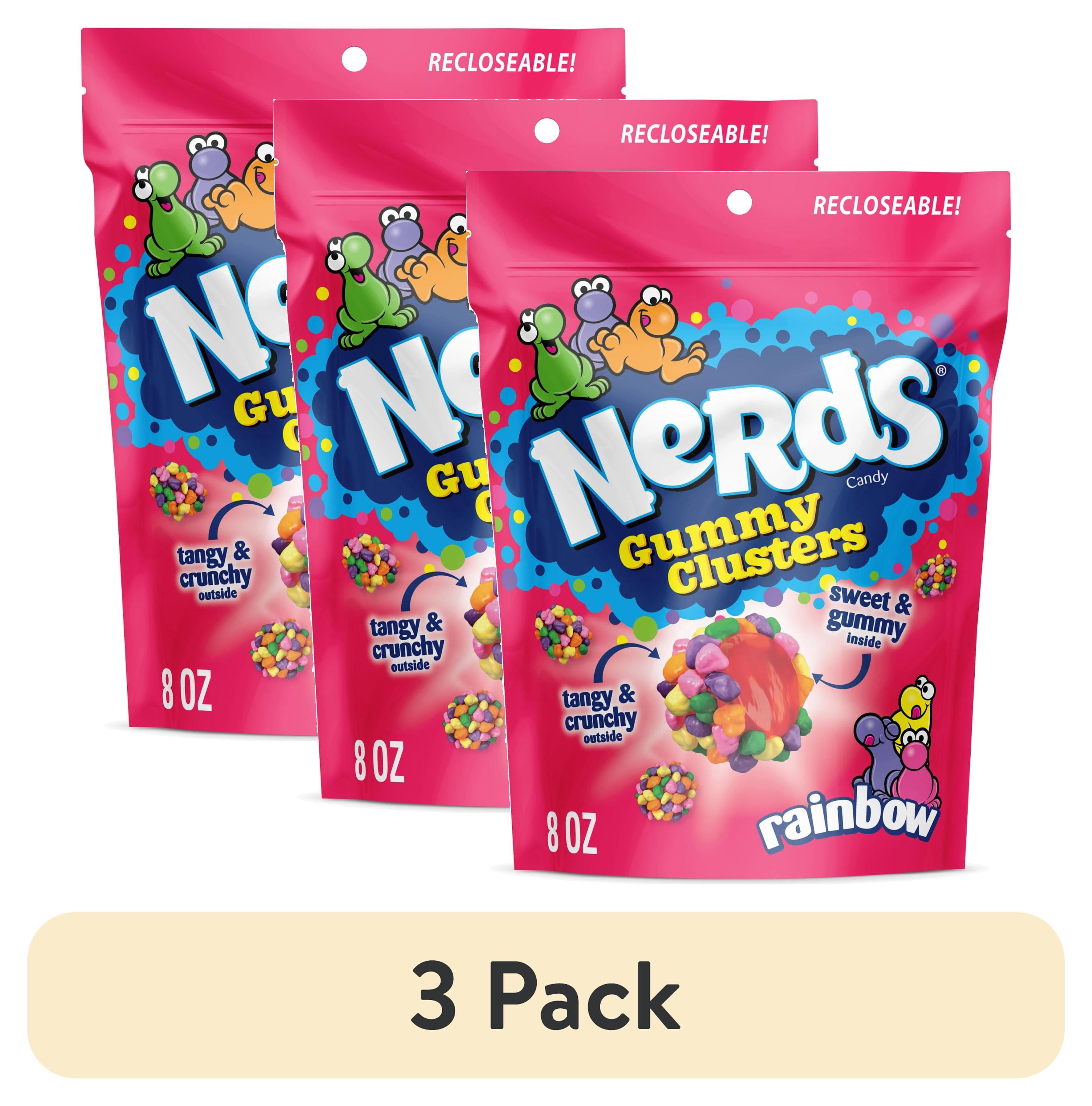 (3 pack) NERDS Gummy Clusters, Candy, Rainbow, Crunchy and Gummy, 8 oz ...