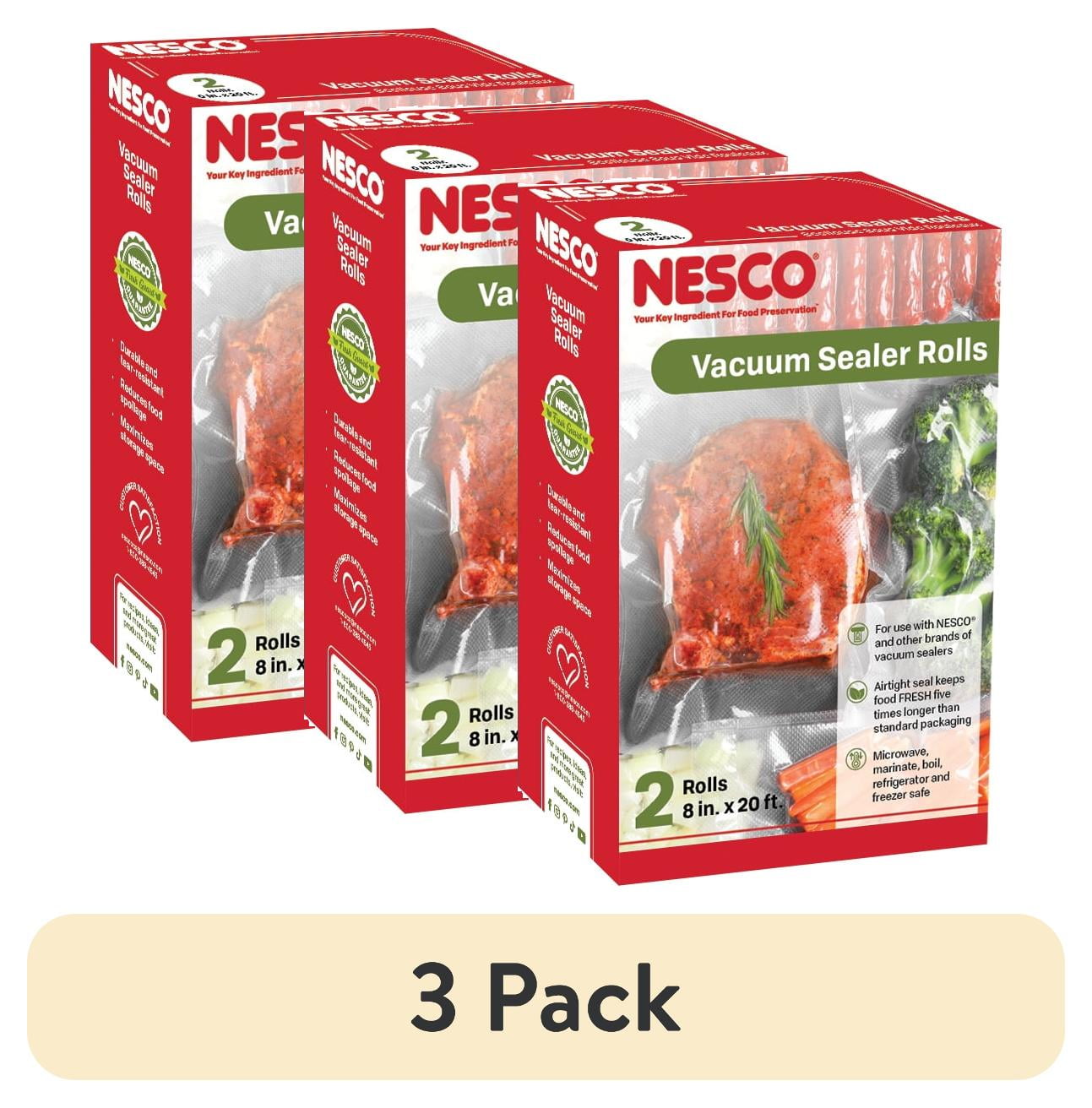 (3 pack) NESCO 8" x 20' Vacuum Sealer Bag Rolls, 2-Count BPA-Free ...