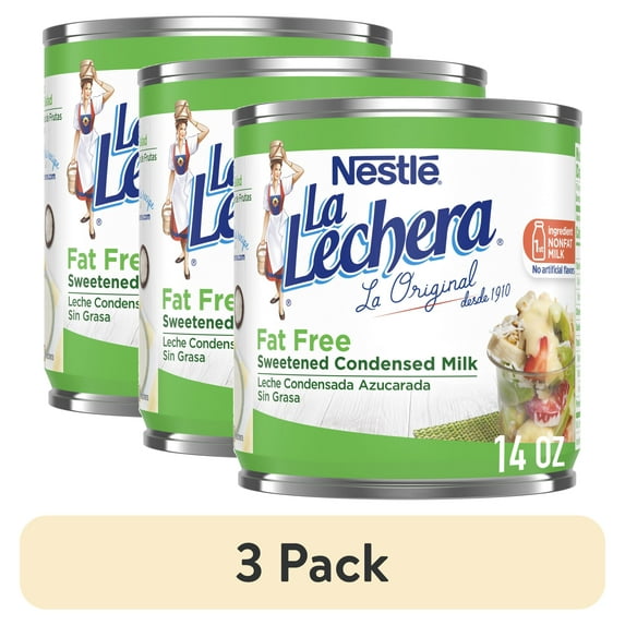 (3 pack) Nestle La Lechera Non Fat Sweetened Fat Free Condensed Milk ...