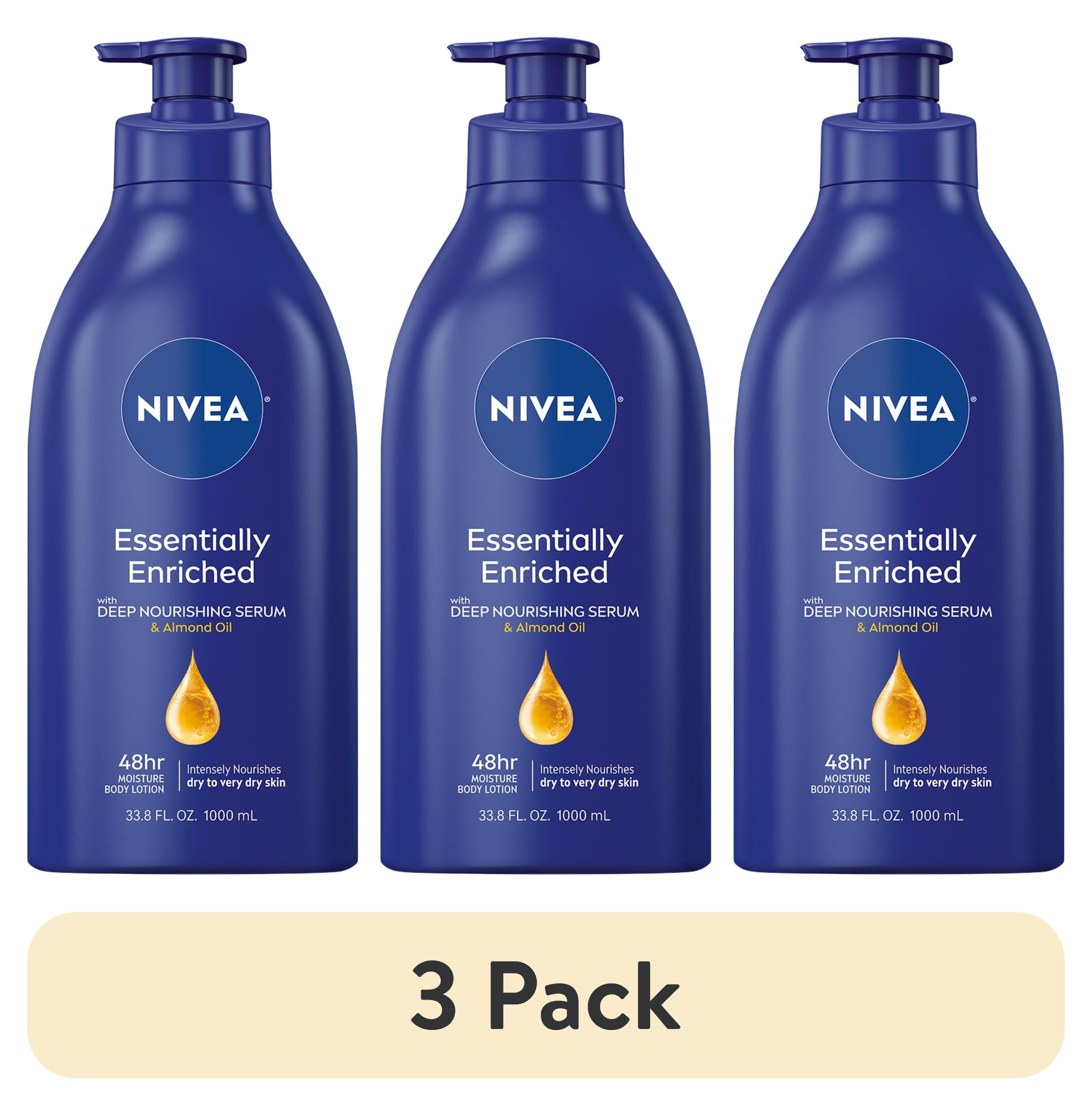 (3 pack) NIVEA Essentially Enriched Body Lotion for Dry Skin, Almond ...