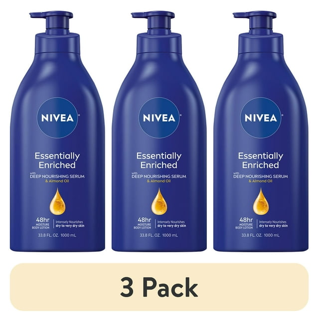 (3 pack) NIVEA Essentially Enriched Body Lotion for Dry Skin, 33.8 Fl ...