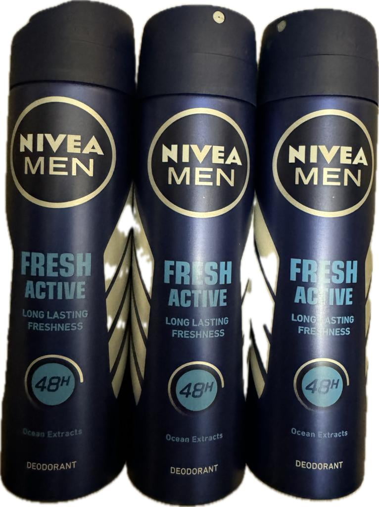 NIVEA MEN FRESH ACTIVE Long Lasting 48H Ocean Extracts Body Odour ...
