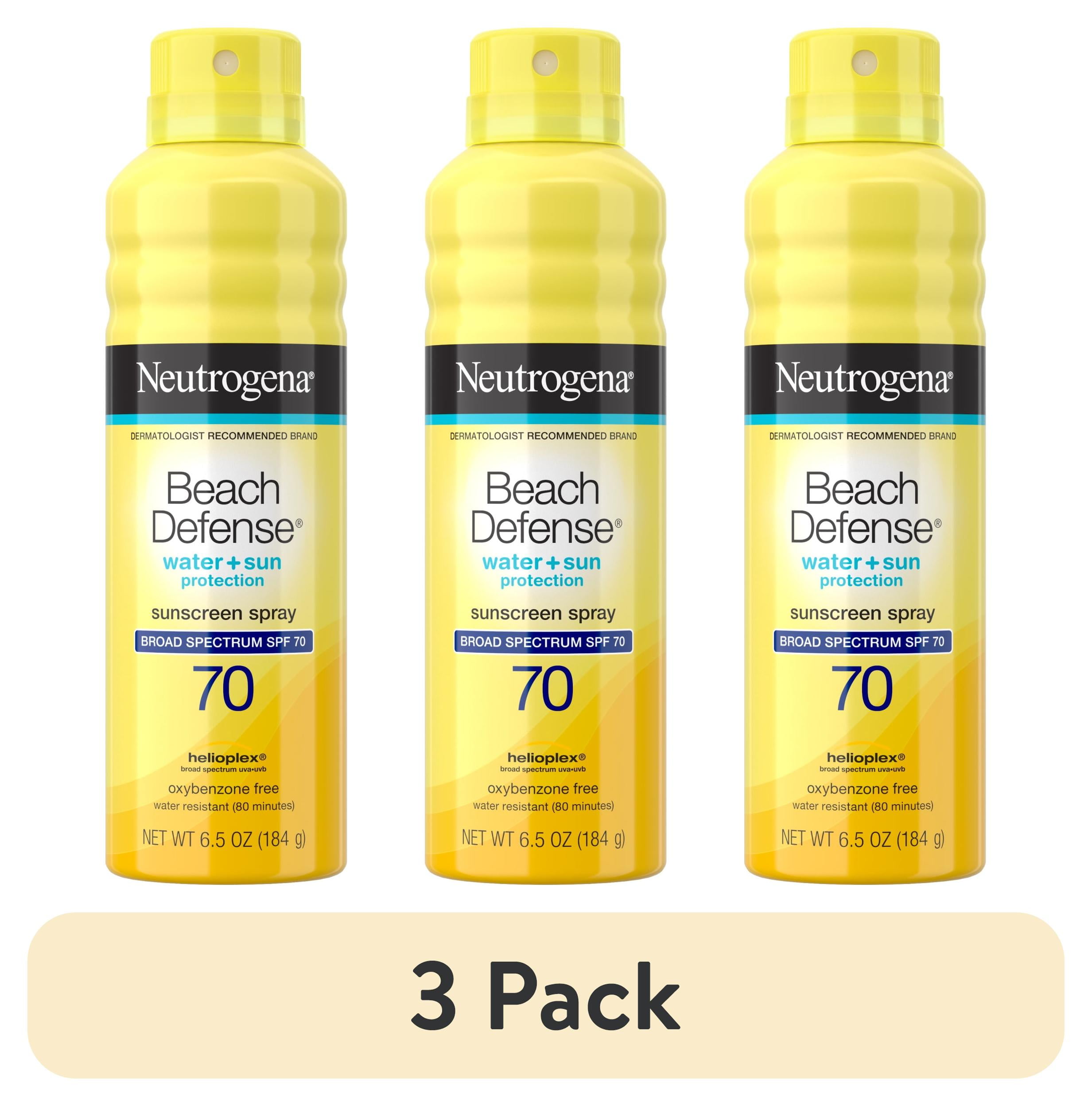 (3 pack) Neutrogena Beach Defense Sunscreen SPF 70 Body Sunscreen Spray ...