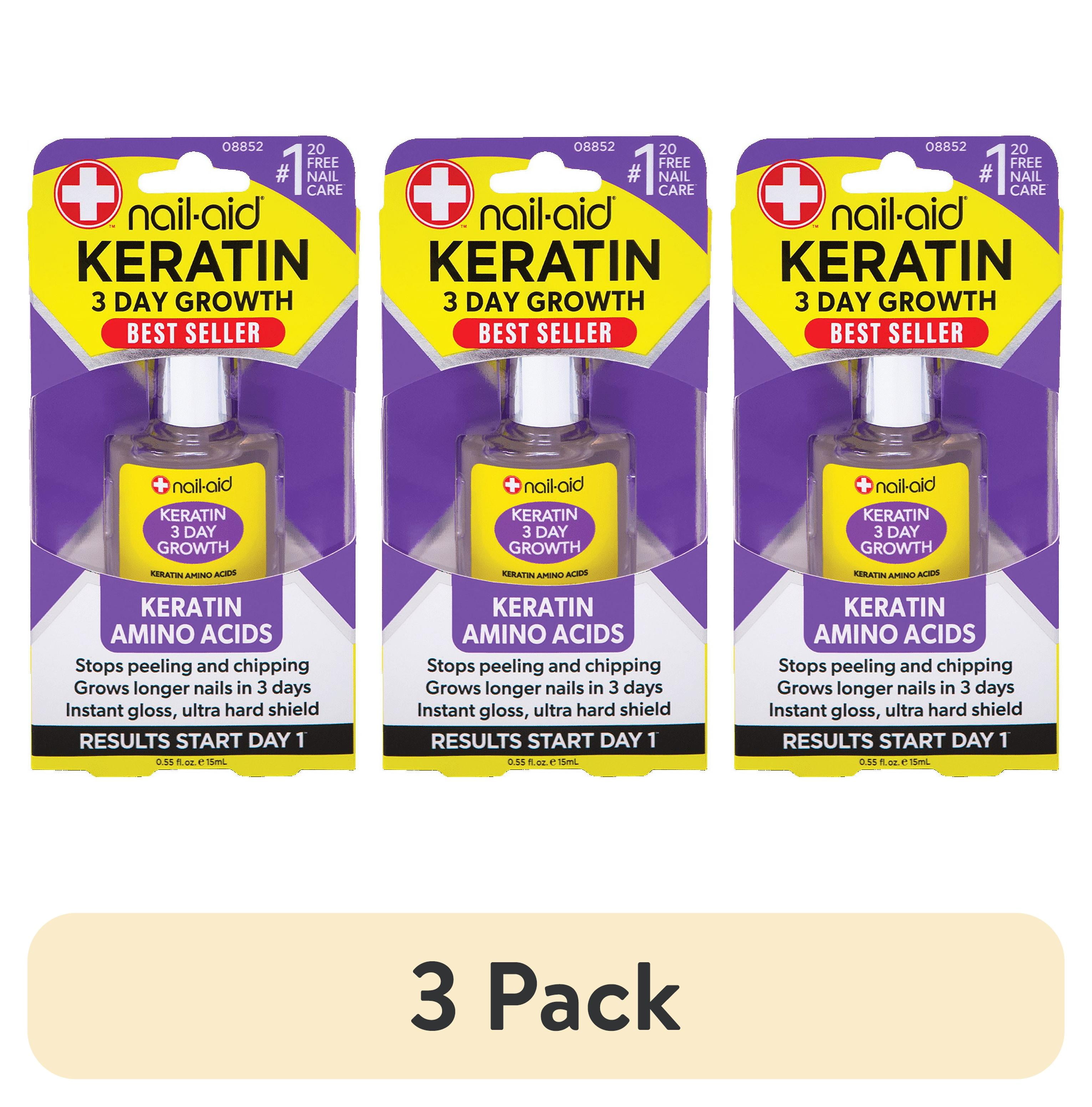 (3 pack) Nail-Aid 3 Day Growth Keratin Amino Acids Formula, 0.55 Fl Oz ...