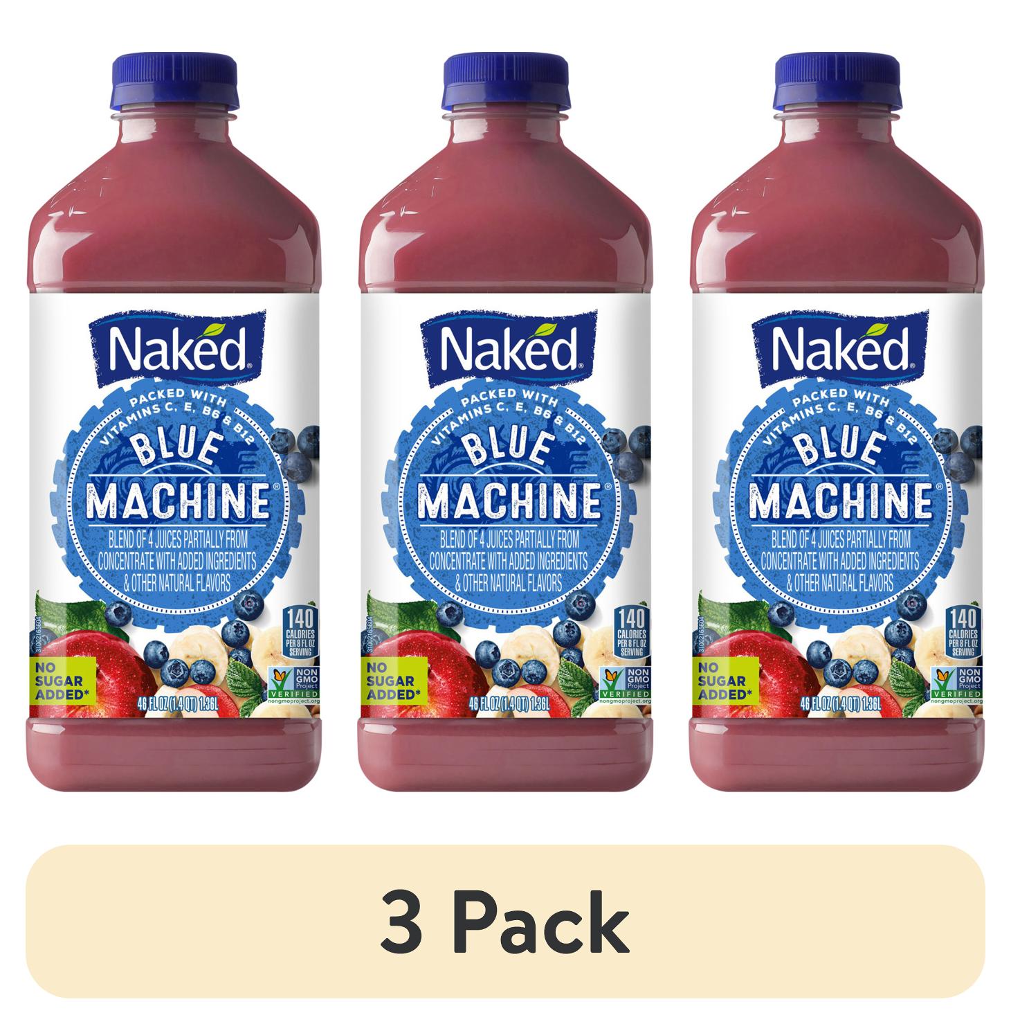 (3 pack) Naked Juice Blue Machine Flavored 100% Juice Smoothie Blend ...