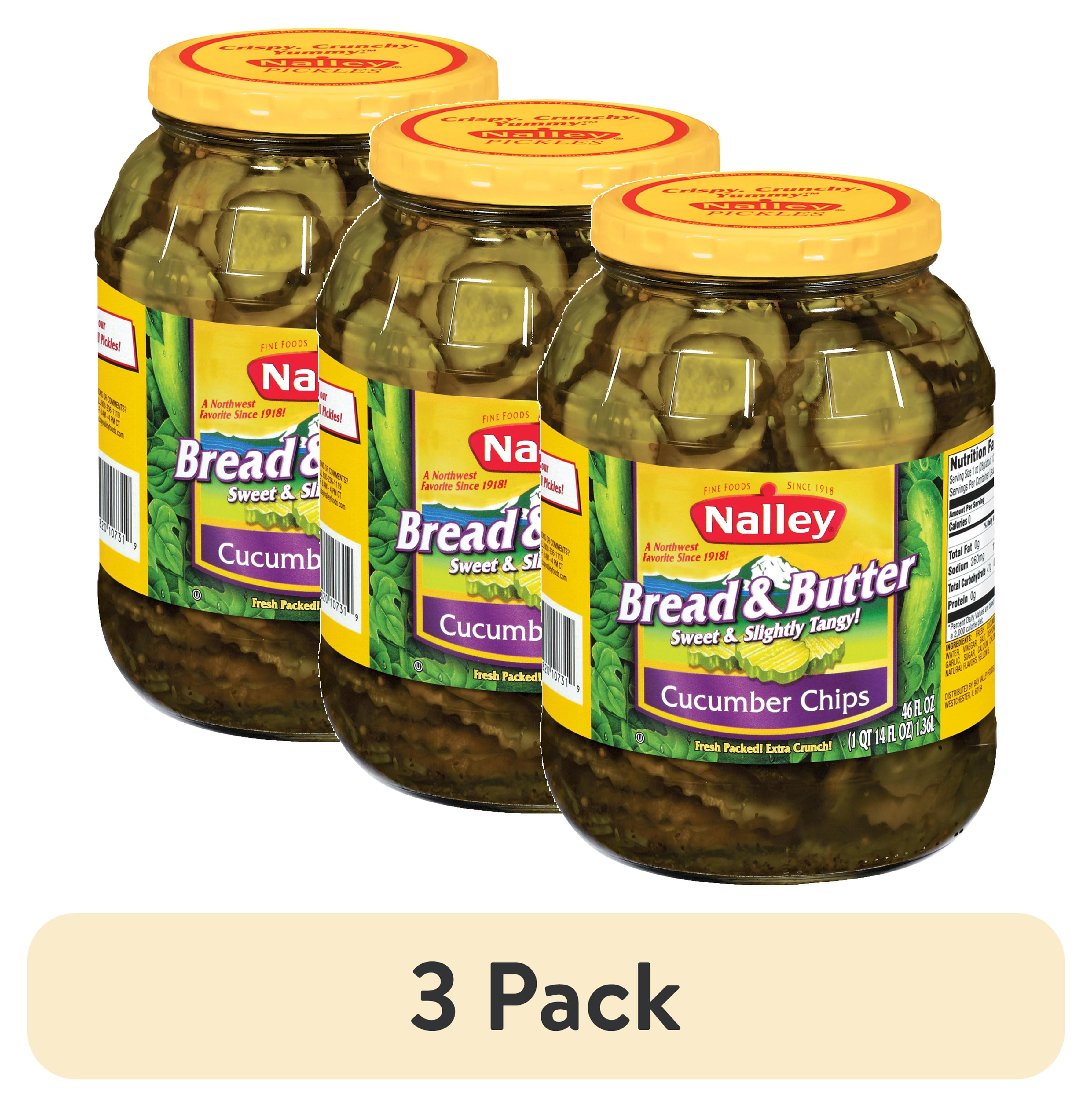 (3 pack) Nalley Bread & Butter Cucumber Chips Pieces, Gluten-Free, 46 ...