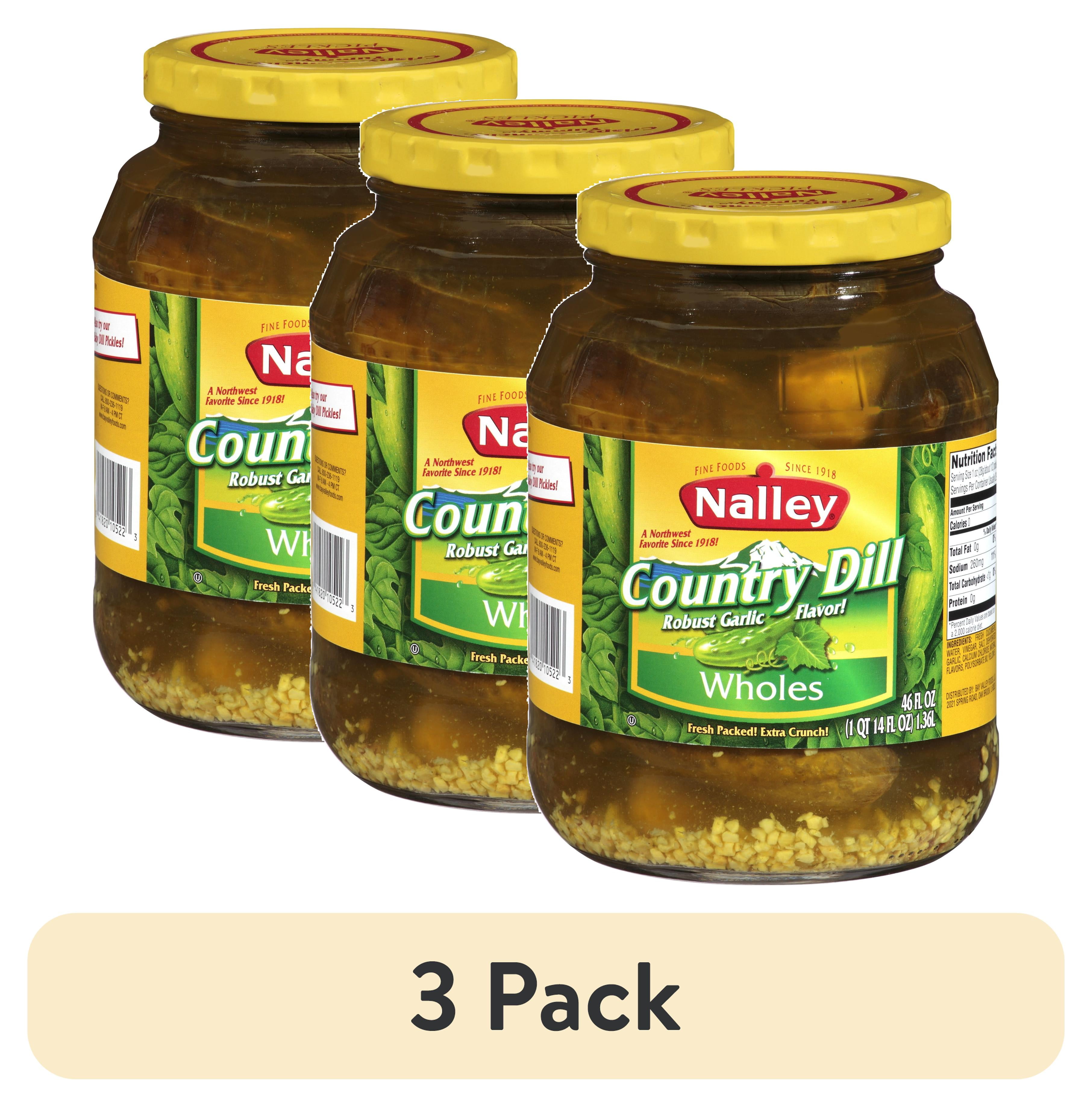 (3 pack) Nalley Country Dill Pickle Wholes, Robust Garlic Flavor ...