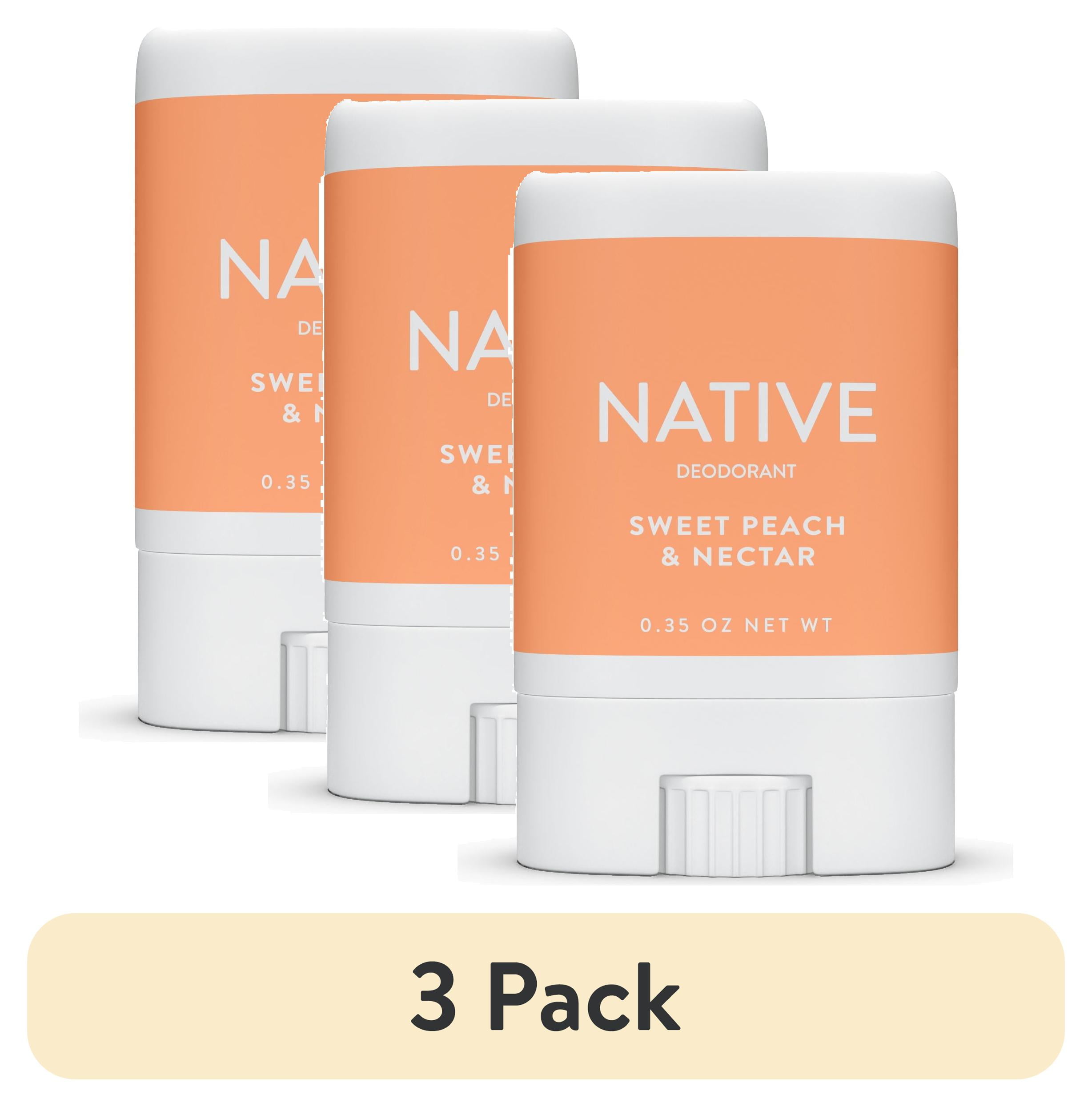 (3 pack) Native Deodorant Sweet Peach & Nectar Mini Travel Size 0.35 oz ...