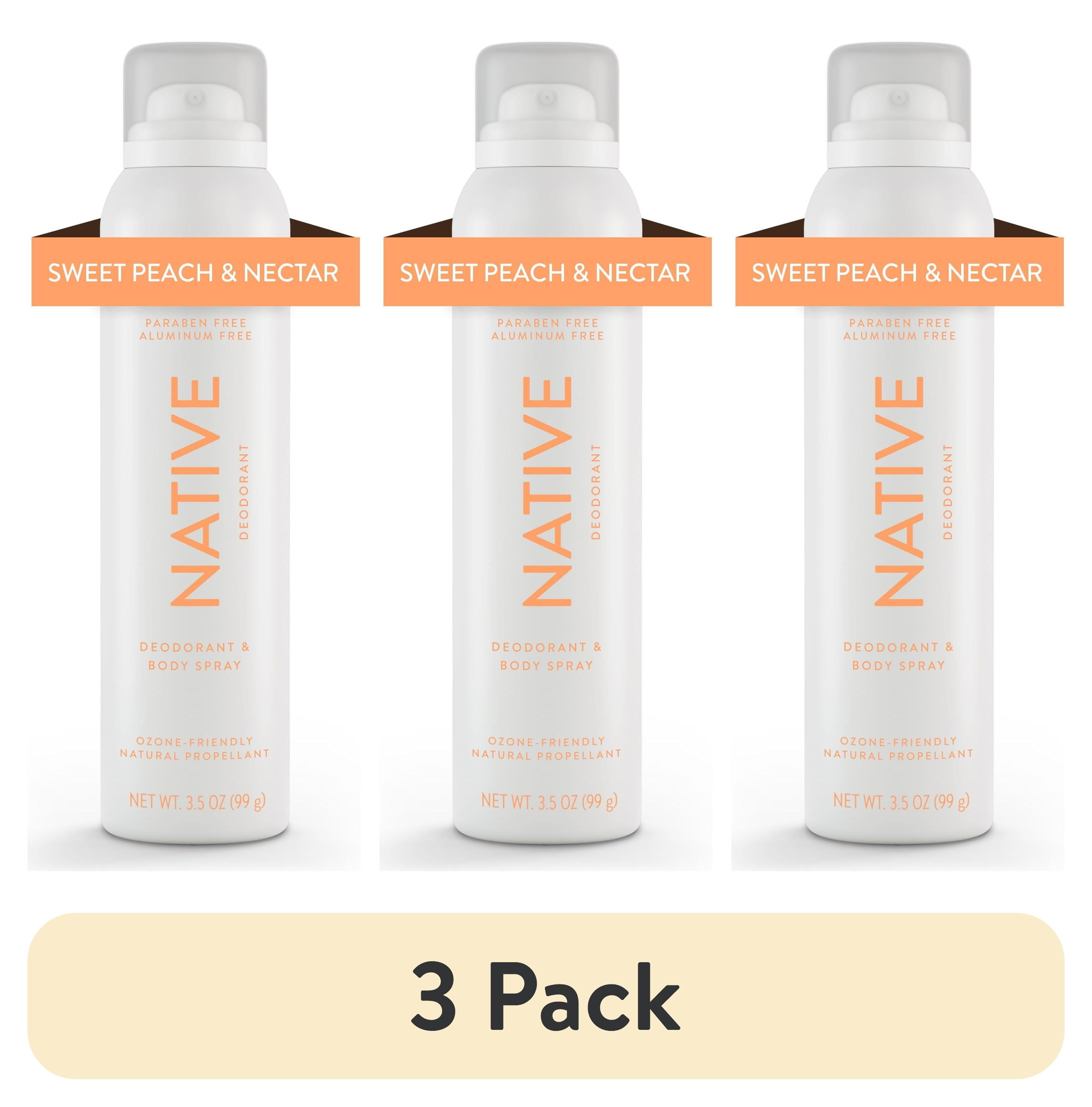 (3 pack) Native Deodorant and Body Spray, Sweet Peach & Nectar ...