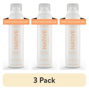 Native Deodorant Body Spray, Sweet Peach & Nectar, Aluminum-Free, 3.5 ...