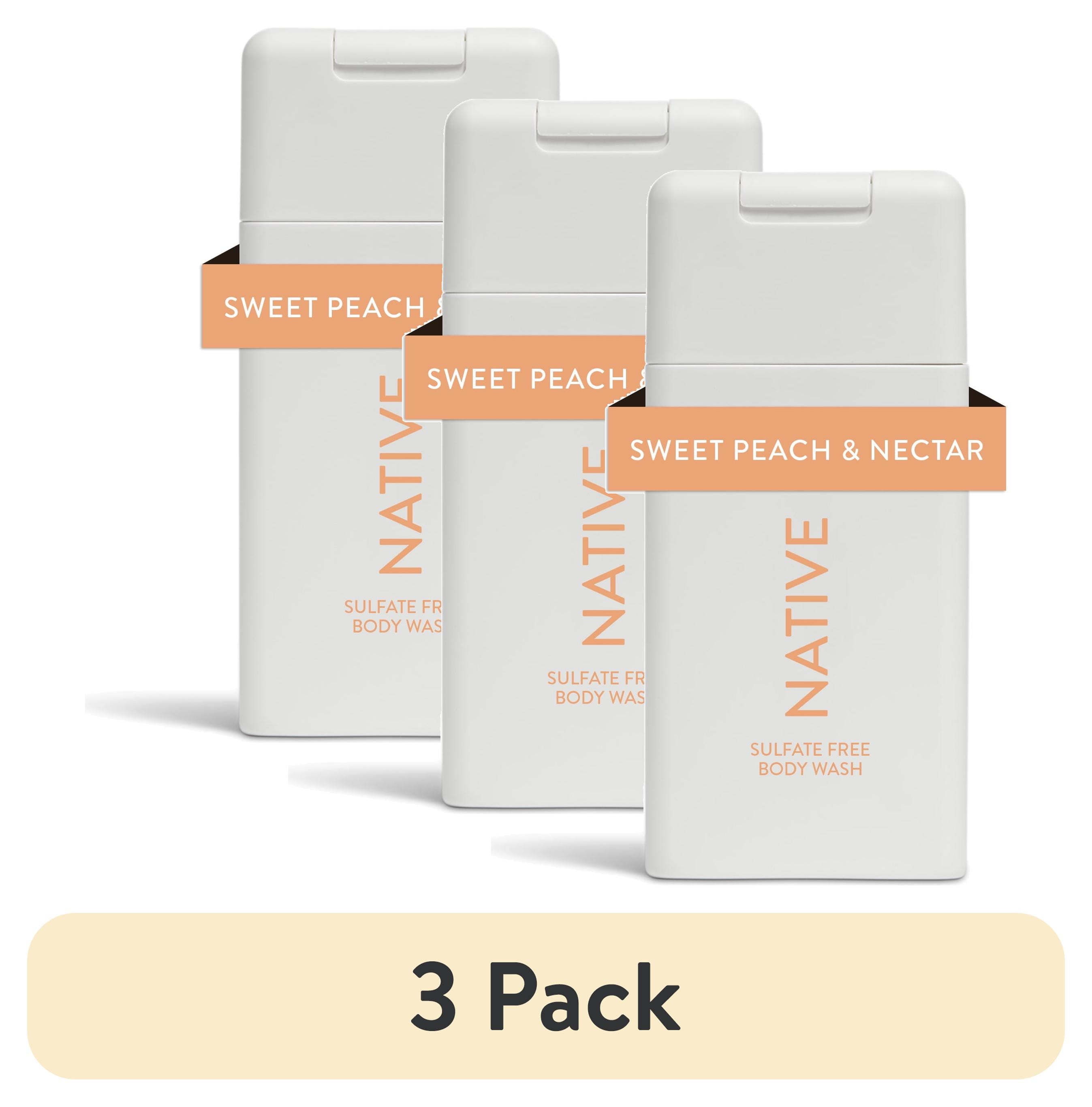 (3 pack) Native, Sulfate Free, Paraben Free, Sweet Peach & Nectar, for ...