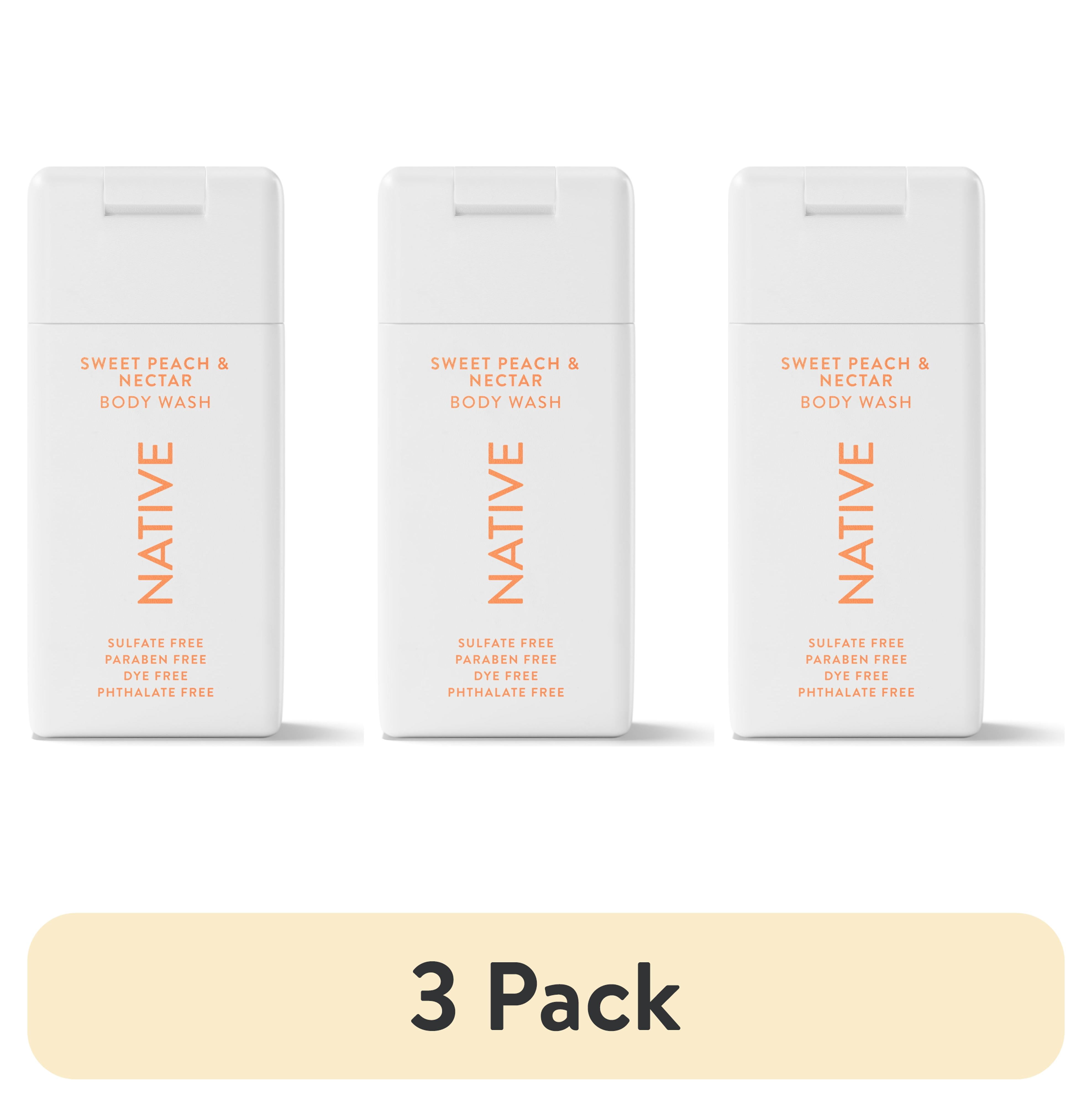 (3 pack) Native Body Wash, Sweet Peach & Nectar, Sulfate Free, for ...