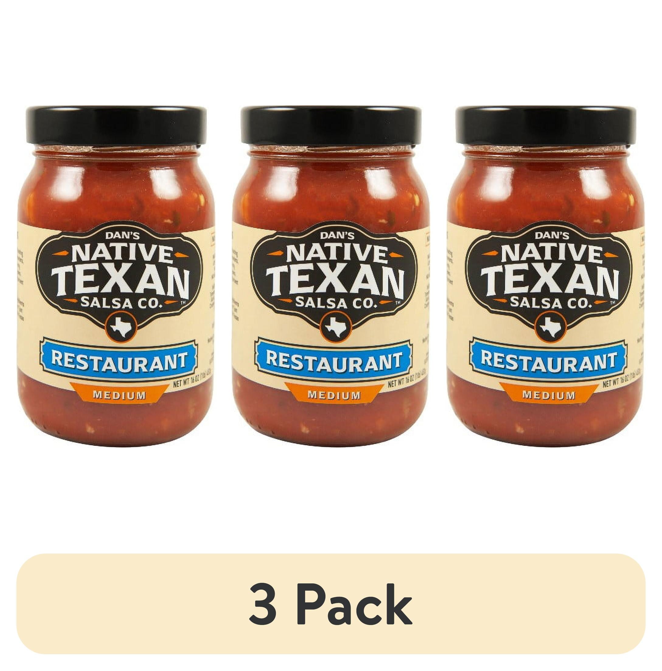(3 pack) Native Texan Restaurant Style Medium Salsa, 16 oz Jar ...