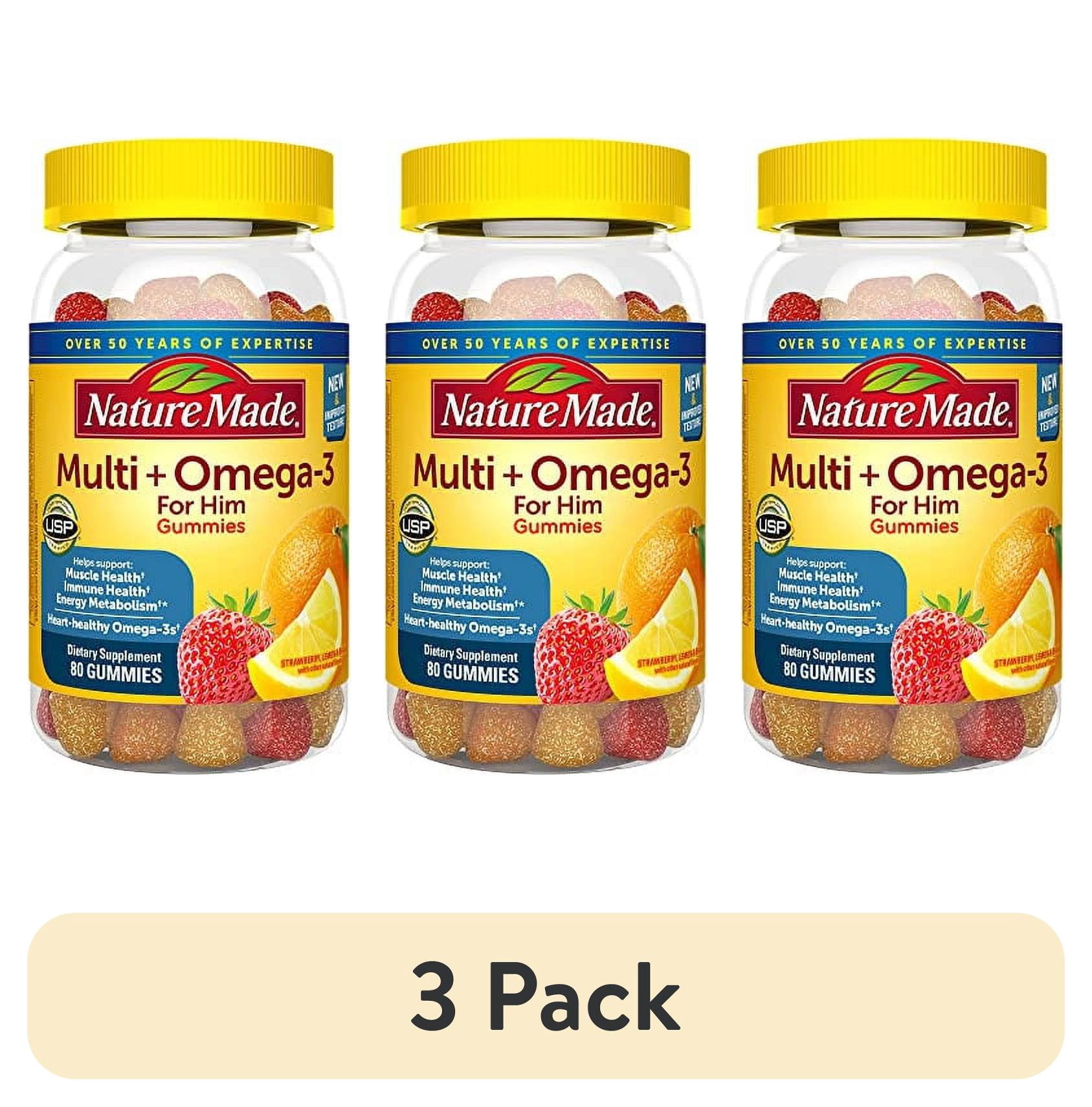 (3 pack) Nature Made Multivitamin for Him with Omega-3, Mens ...