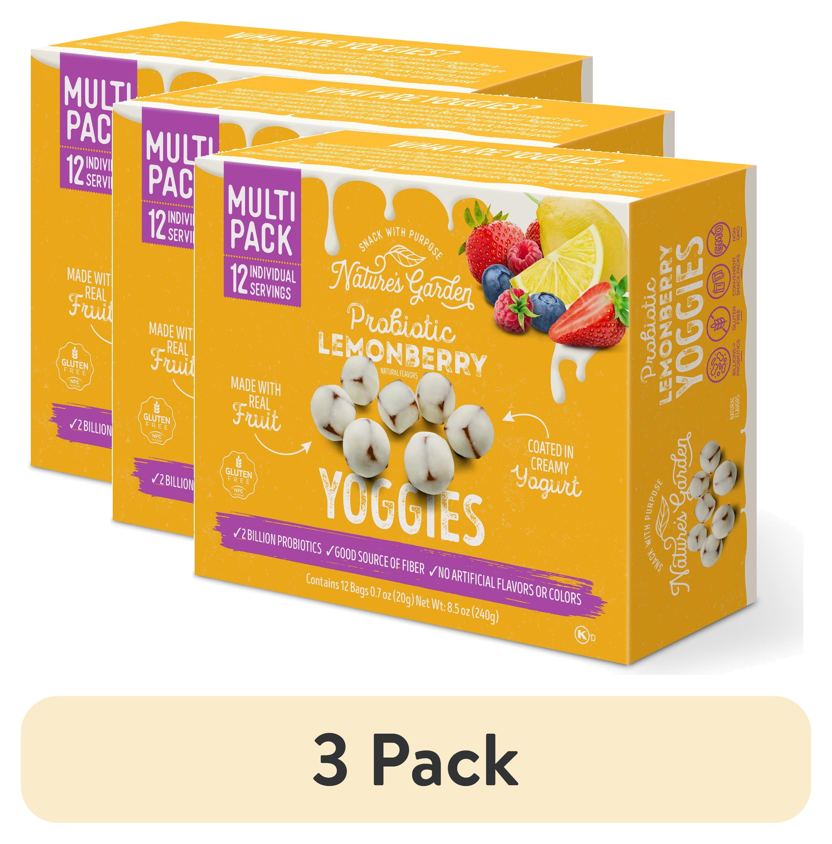 (3 pack) Nature's Garden, Probiotic Lemonberry Yoggies, Gluten- Free ...