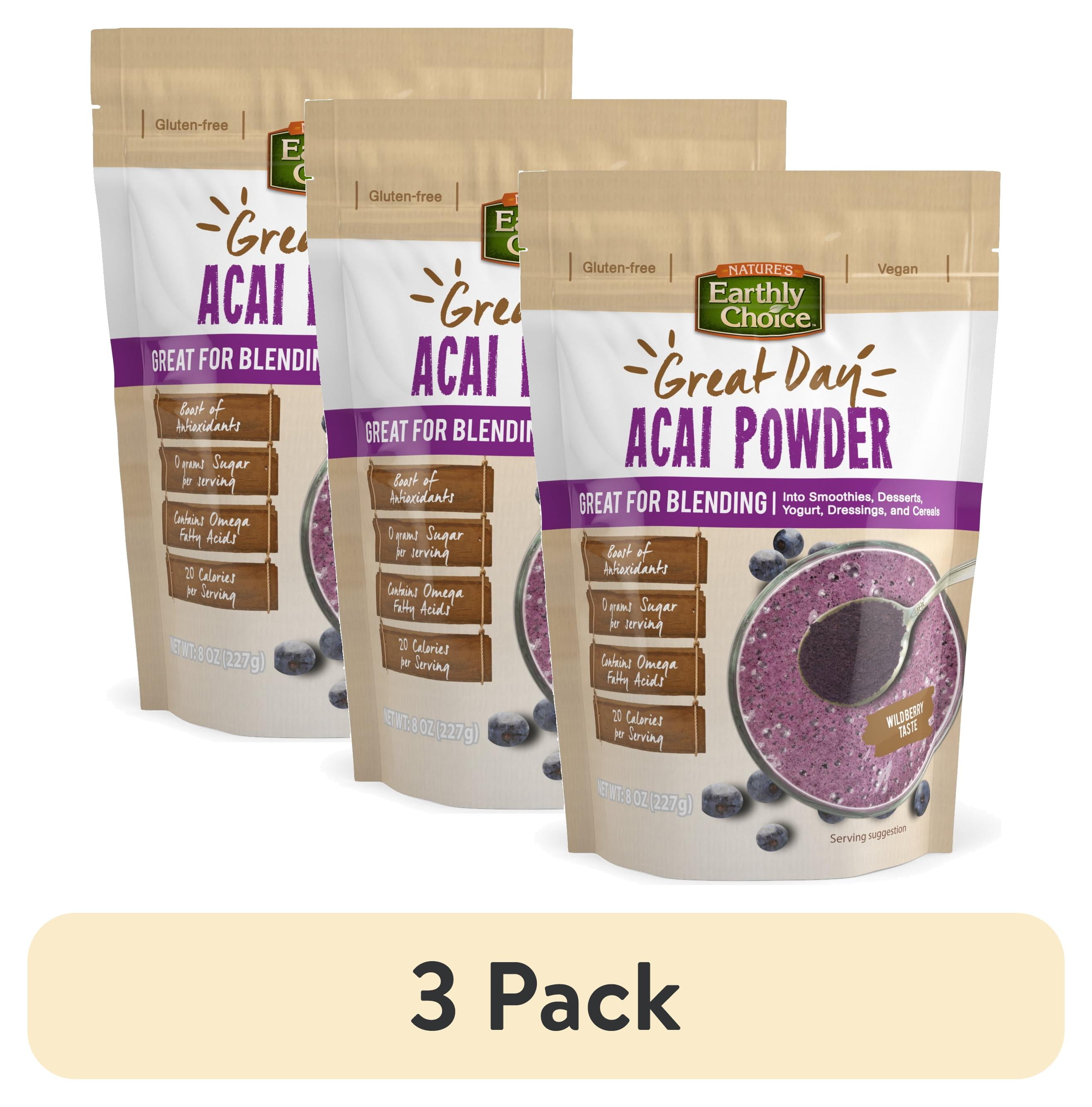 (3 pack) Natures Earthly Choice Powder Blend Acai Gluten Free and Vegan ...
