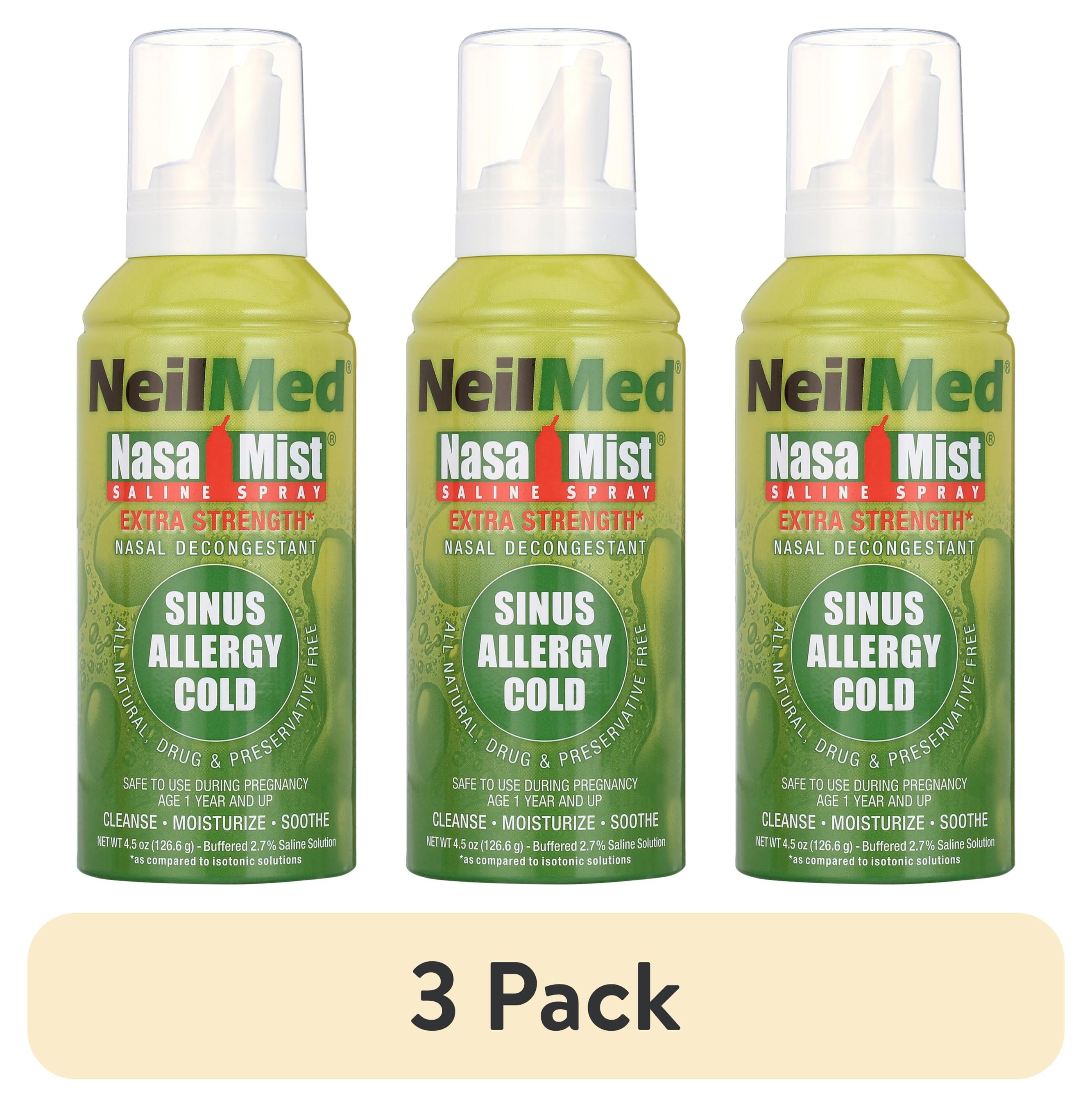 (3 pack) Neilmed NasaMist Hypertonic Saline Nasal Spray, Extra Strength ...