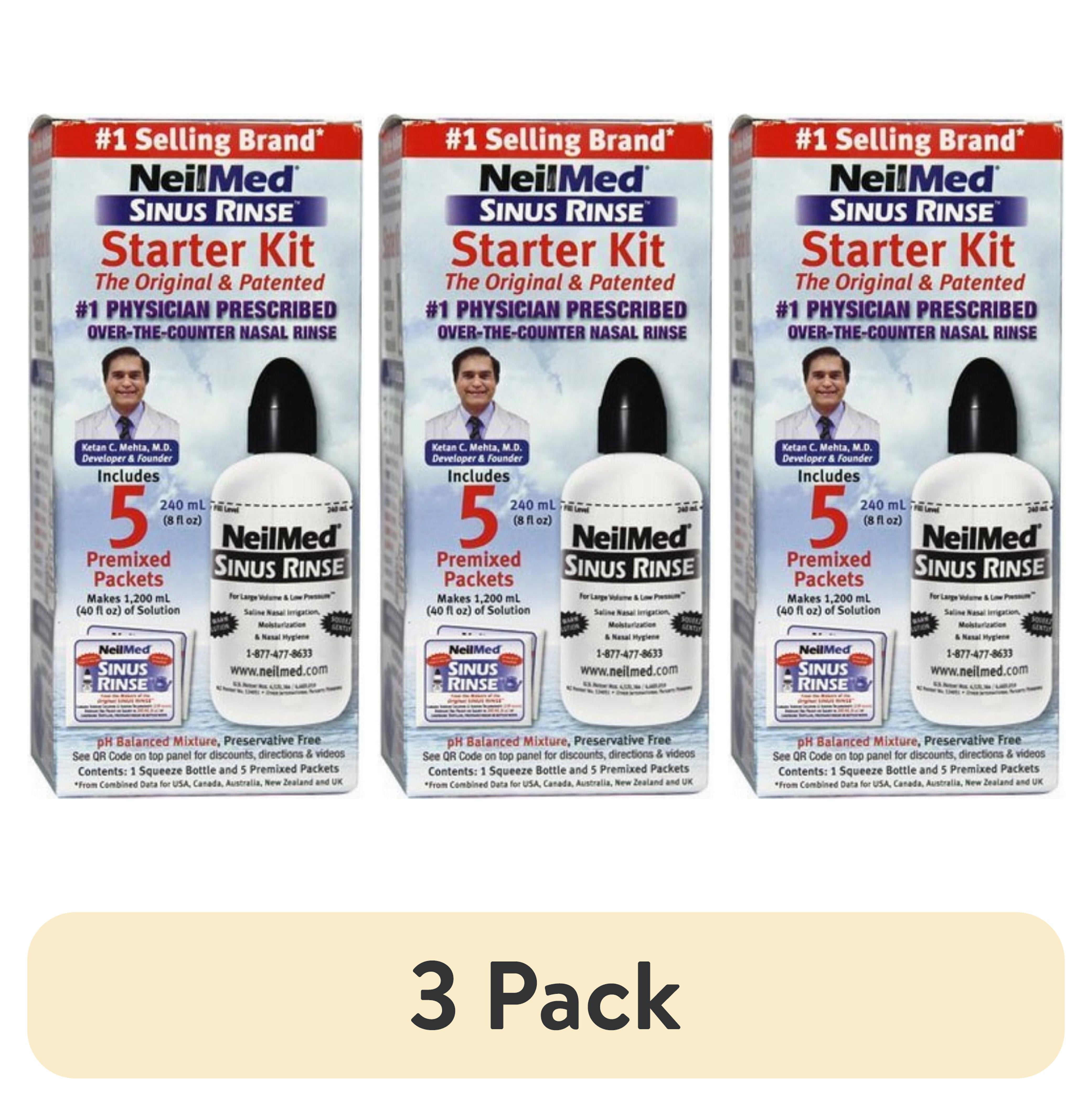 (3 pack) NeilMed Sinus Rinse Starter Kit 1 Kit - Walmart.com