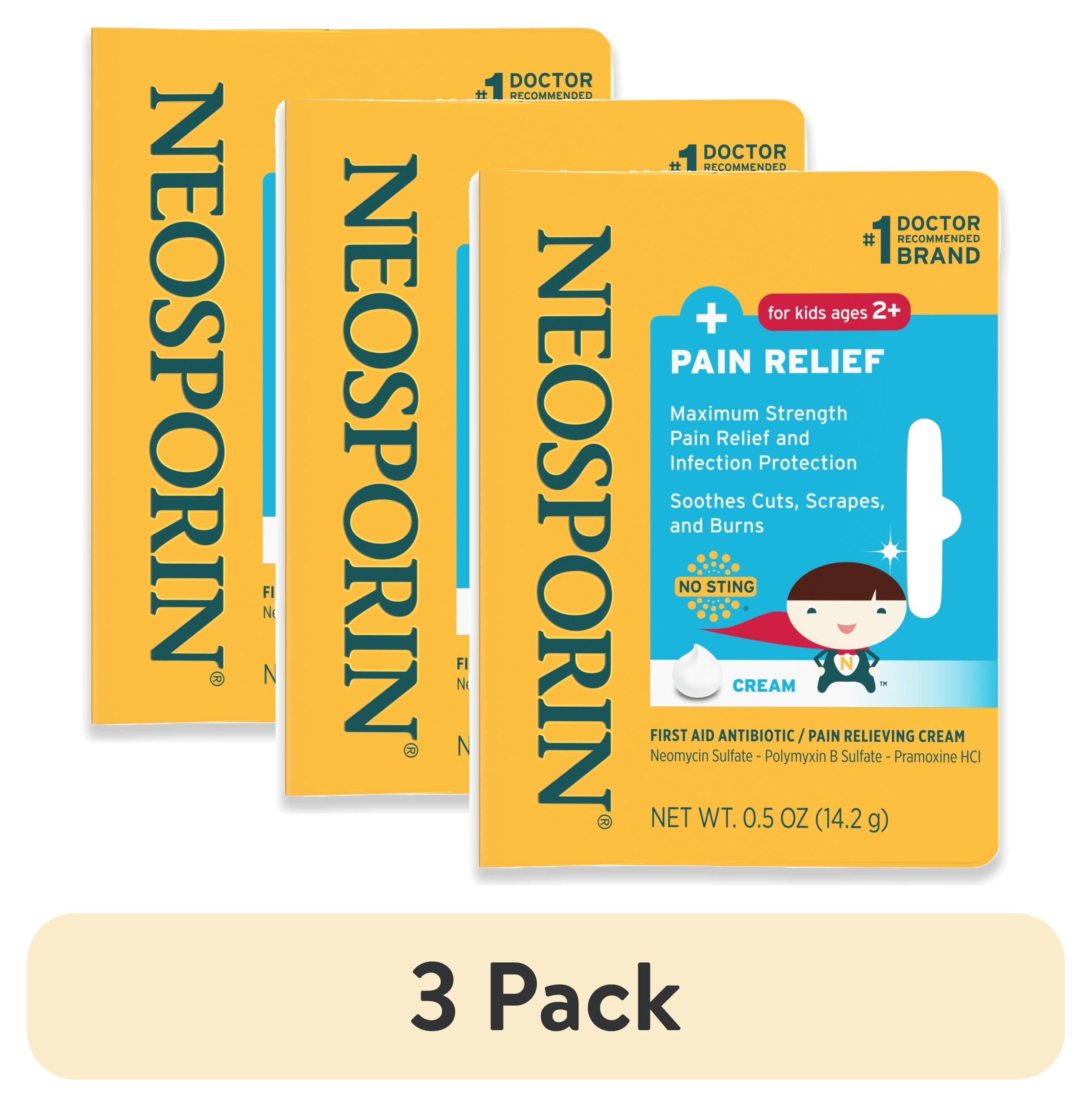 (3 pack) Neosporin + Pain Relief Dual Action First Aid Antibiotic Cream ...