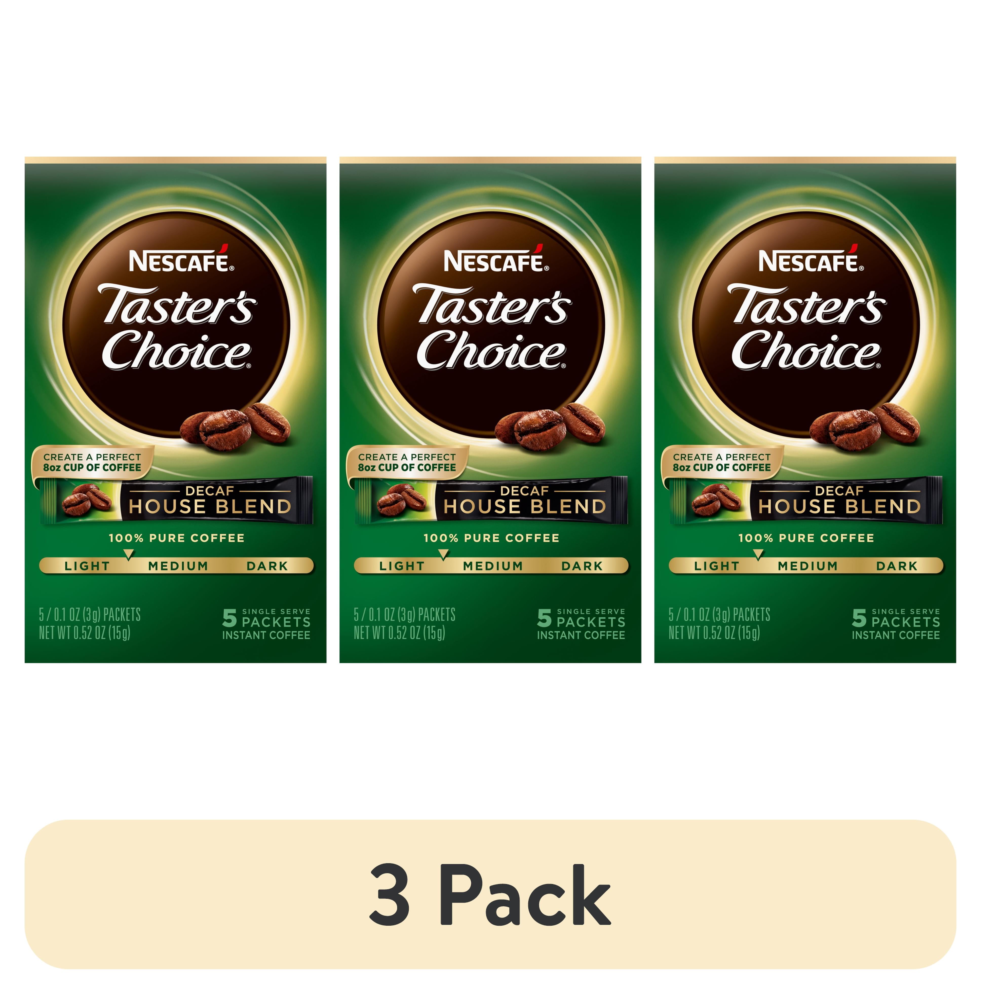 (3 pack) Nescafé Decaf Taster's Choice, Light Medium Roast Instant ...