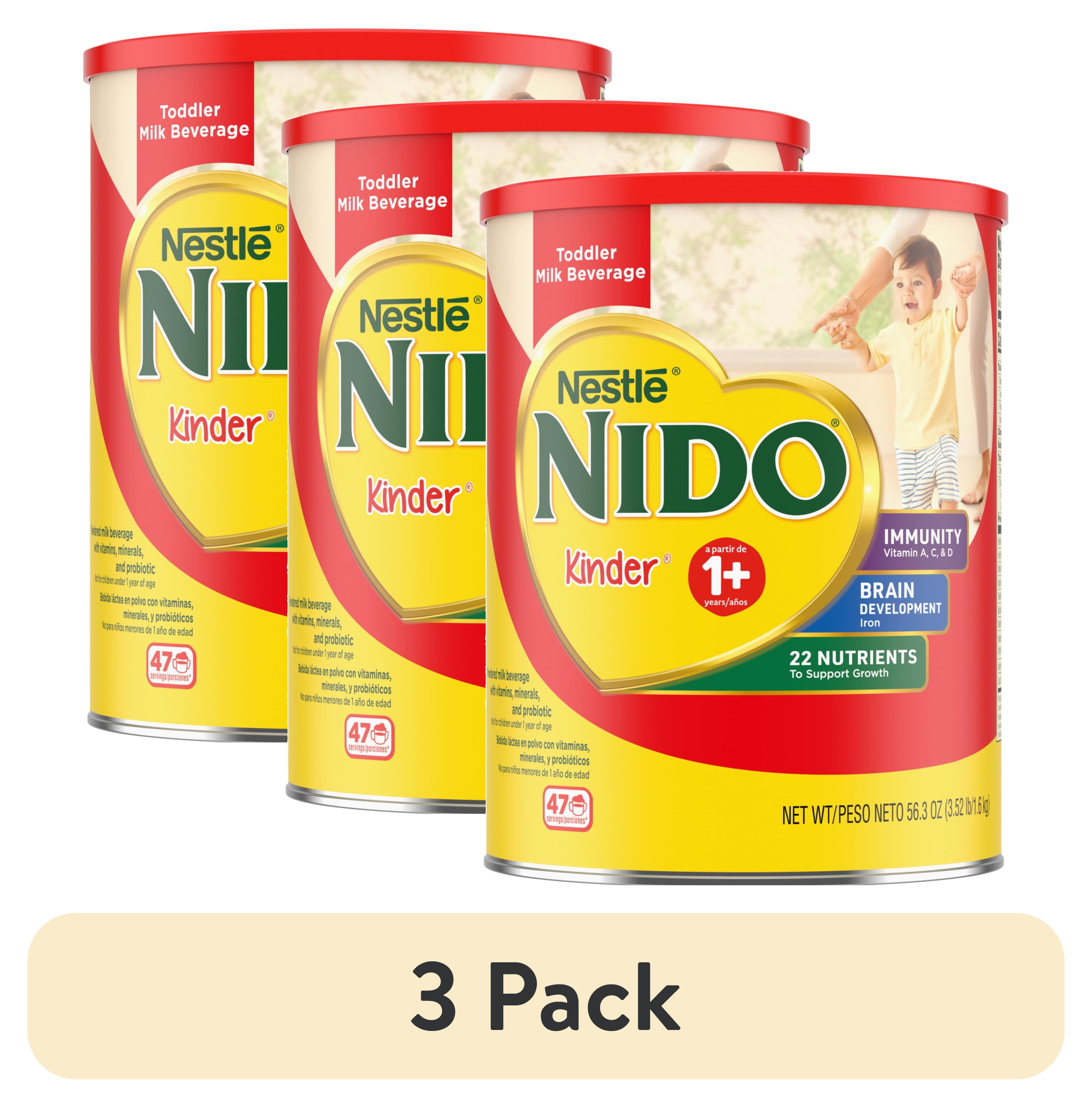 (3 pack) NIDO Kinder 1+ Powder Beverage Mix, Immunity Toddler Milk with ...