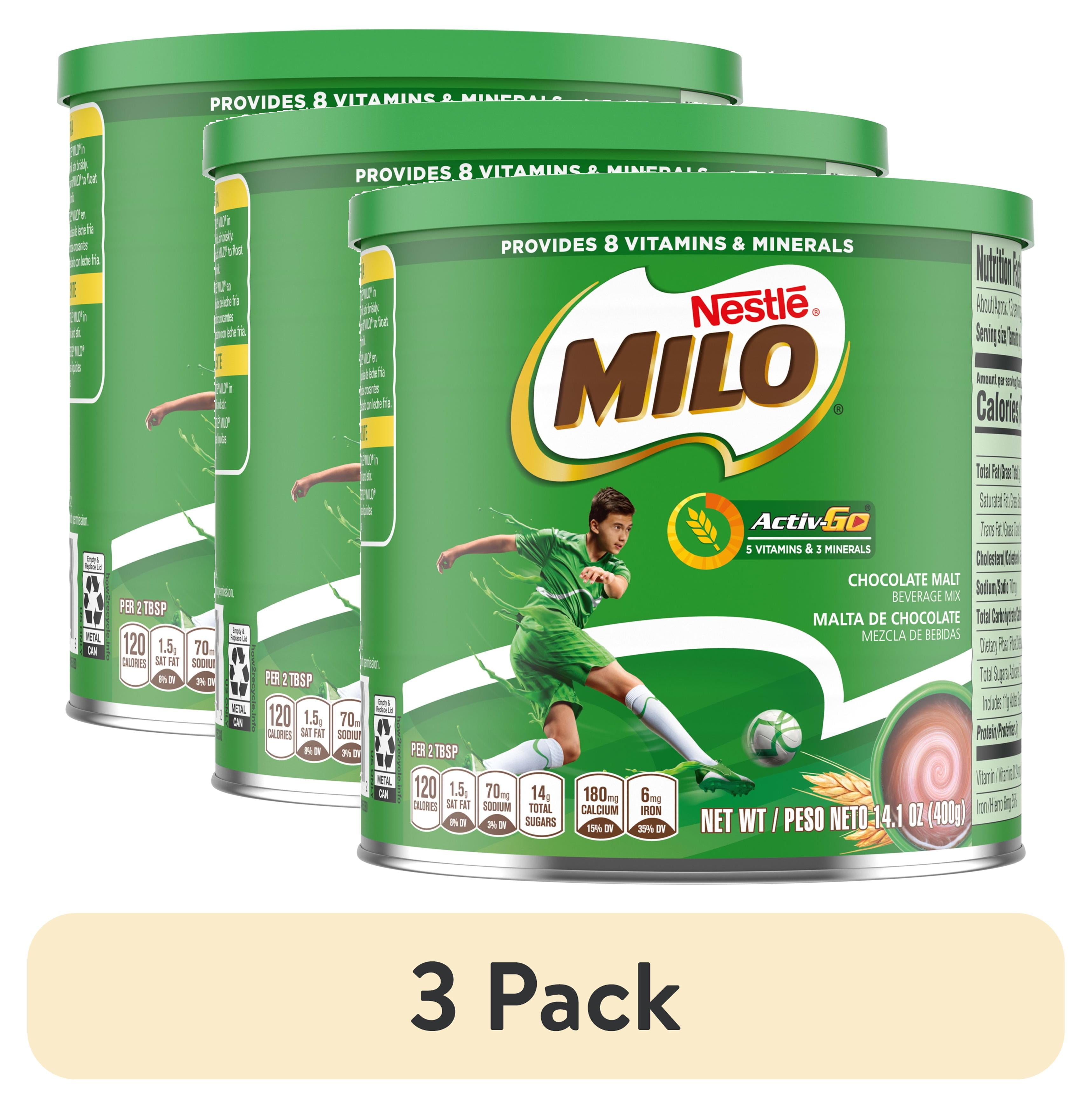 (3 pack) Nestle Milo Active Go Chocolate Malt Powder Drink Mix, 14.1 oz ...