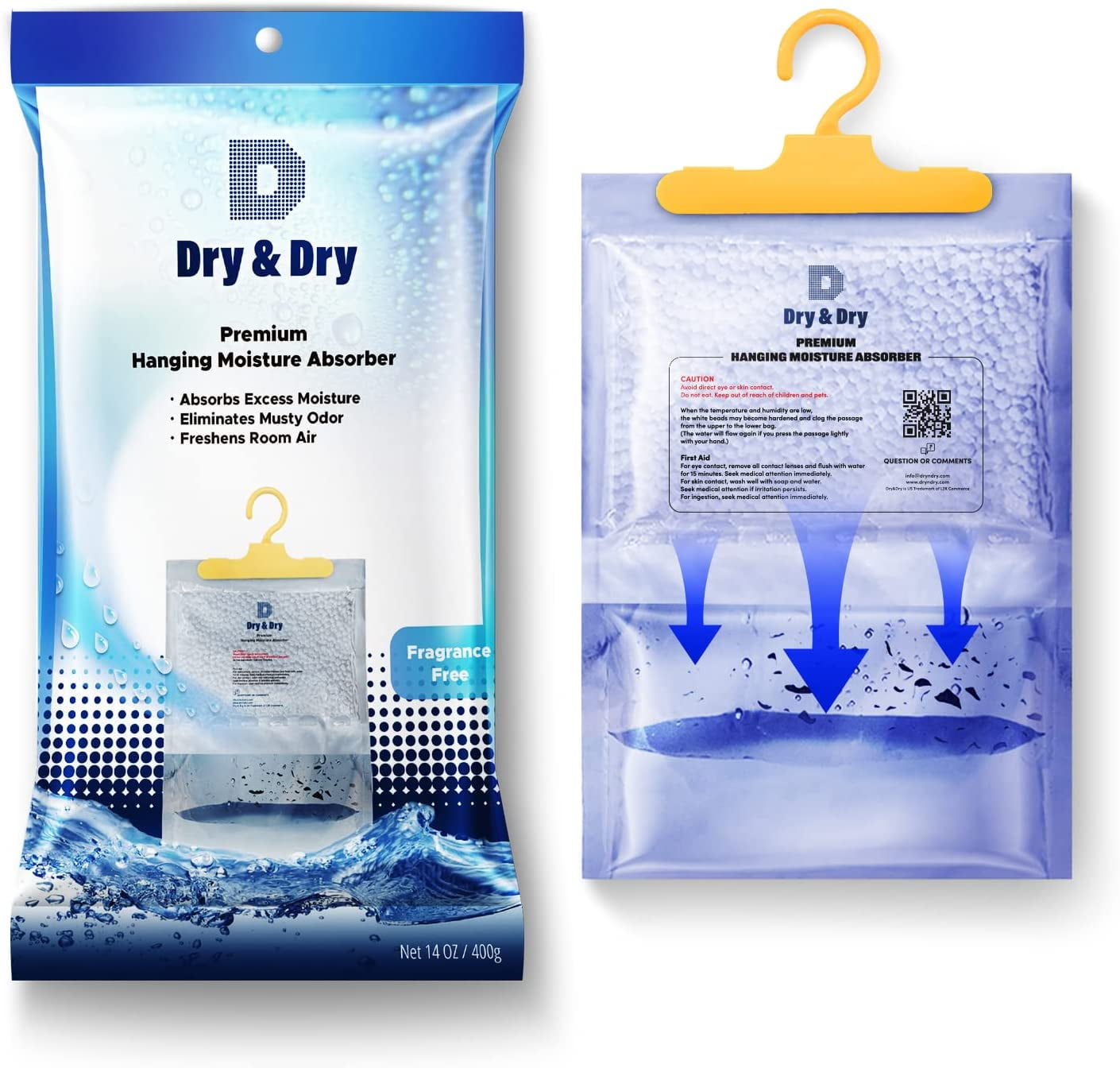 [3 pack][Net 7 Oz/Pack] "Dry & Dry" Premium Hanging Moisture Absorber ...